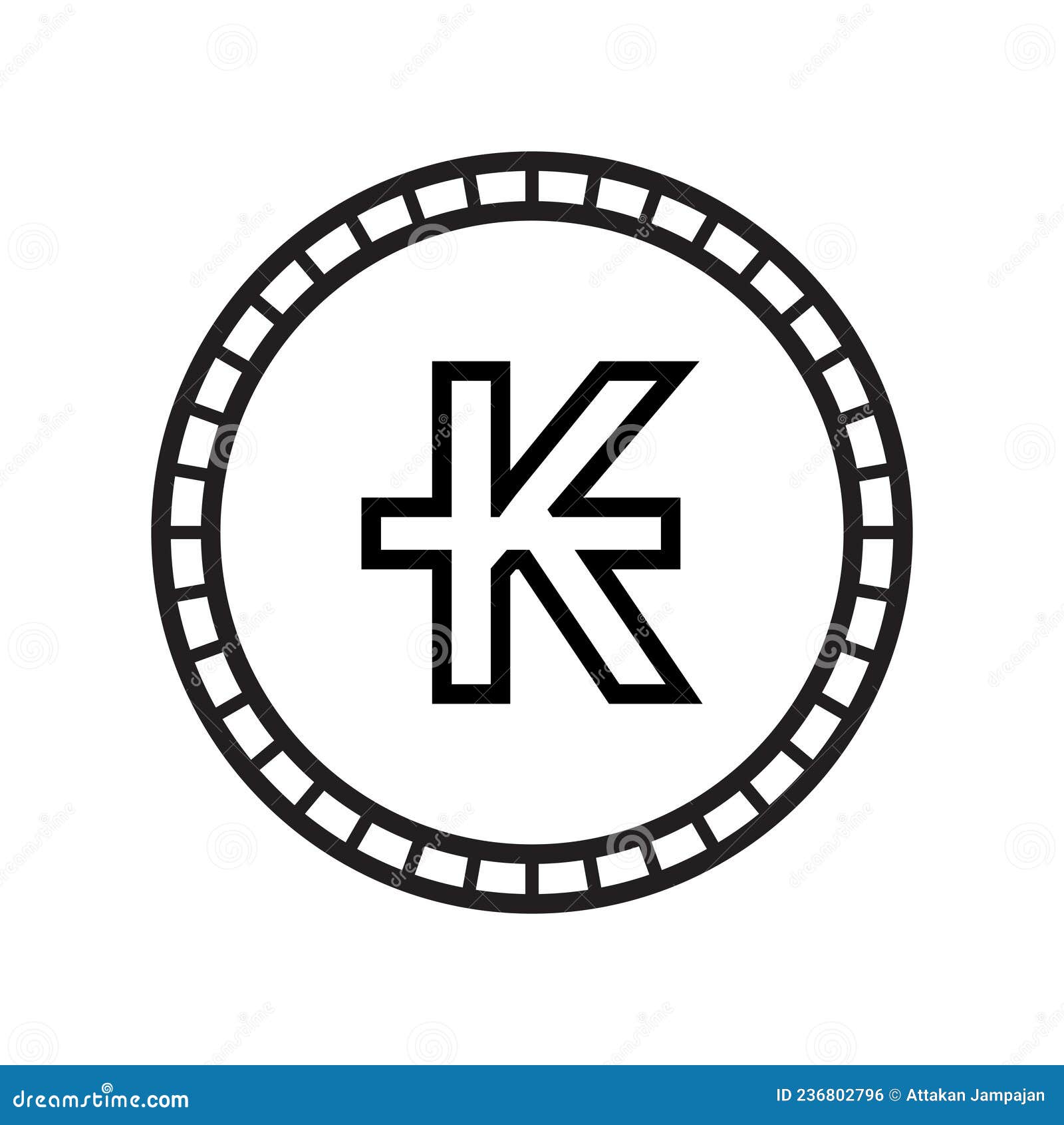Lao Kip Currency Symbol Coin Stock Vector - Illustration of coin, bank ...