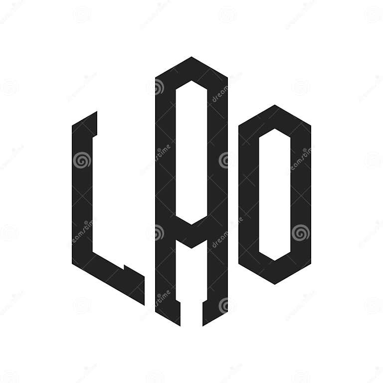 LAO Logo Design. Initial Letter LAO Monogram Logo Using Hexagon Shape ...