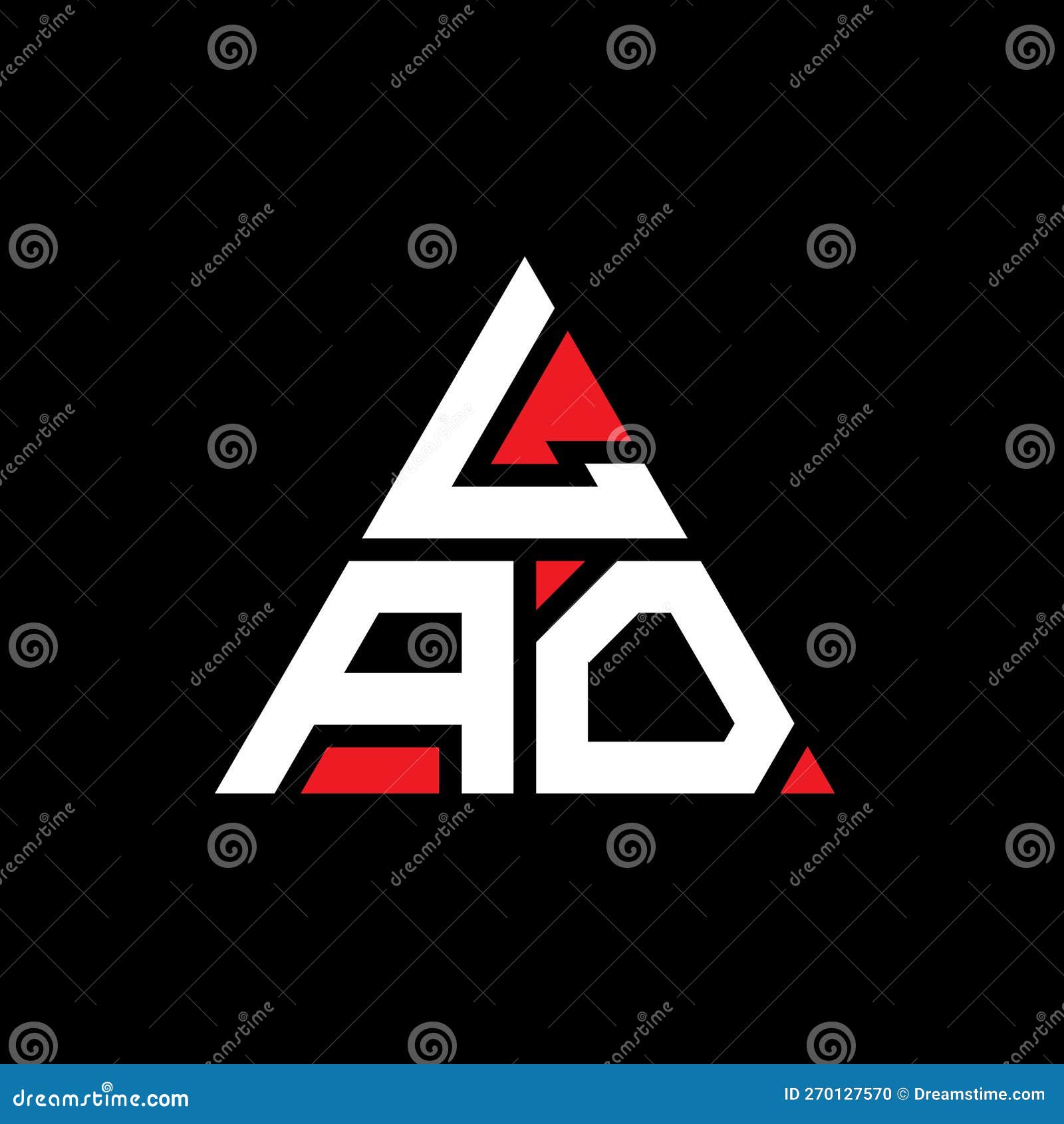 LAO Triangle Letter Logo Design with Triangle Shape. LAO Triangle Logo ...