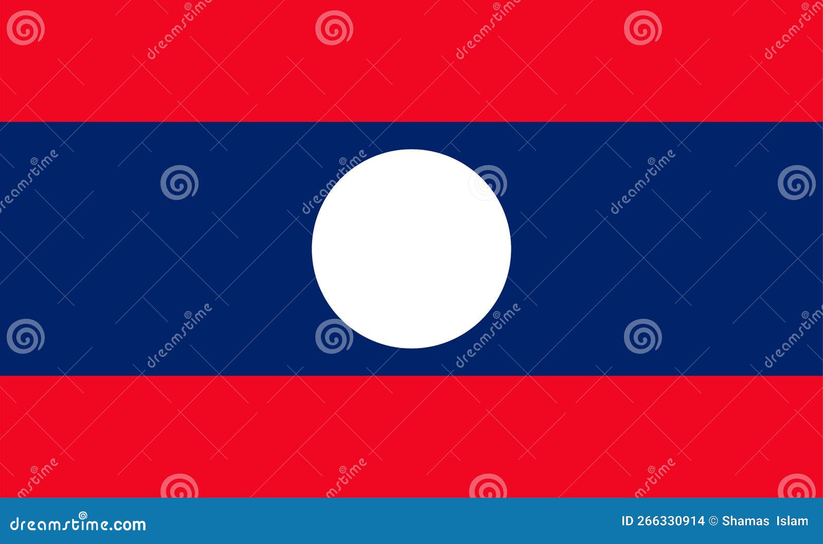 Laos Flag Design Vector stock vector. Illustration of state - 266330914
