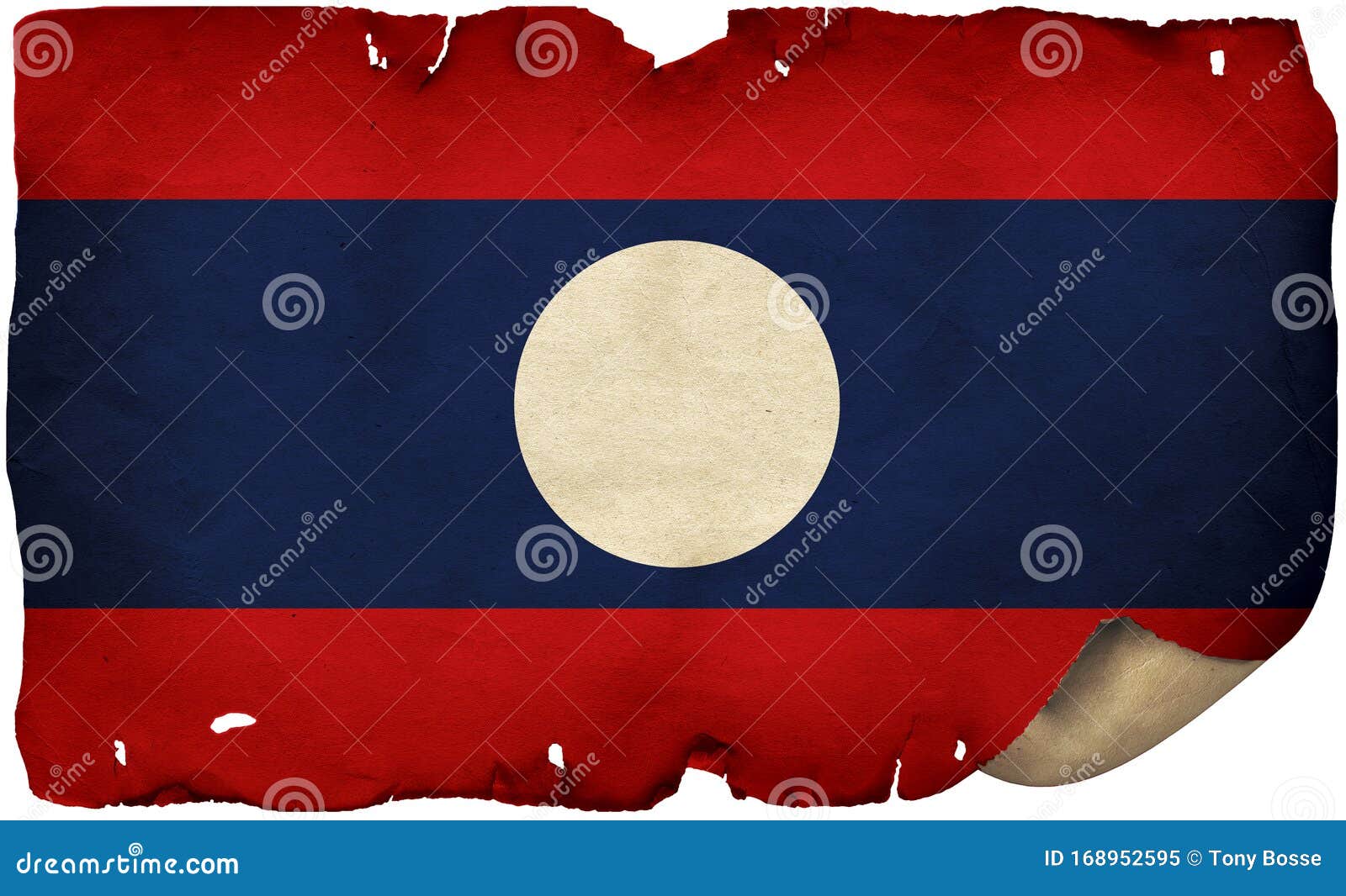 Laos Flag on Old Paper stock image. Image of aged, destination - 168952595