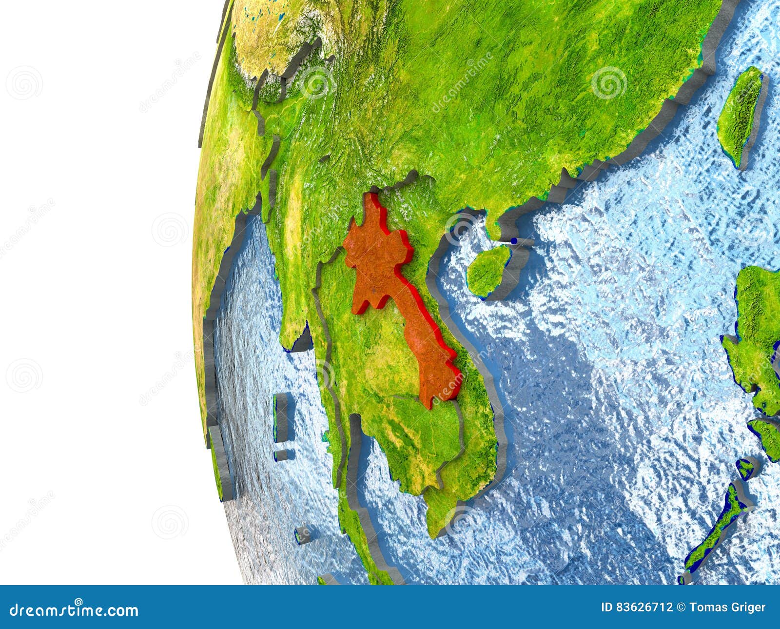 Laos on globe stock illustration. Illustration of environment - 83626712