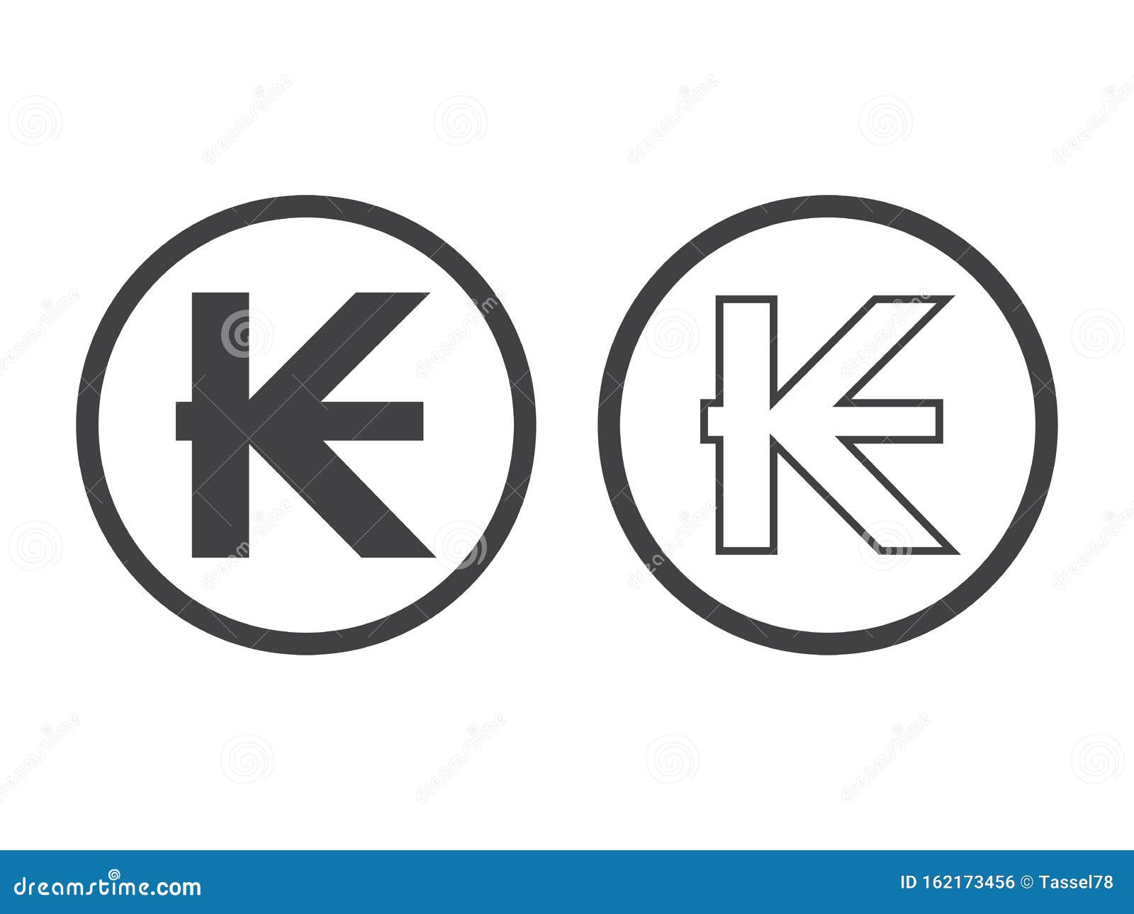 Laos Kip Currency Symbol With Golden Crown, Golden Money Sign Vector ...