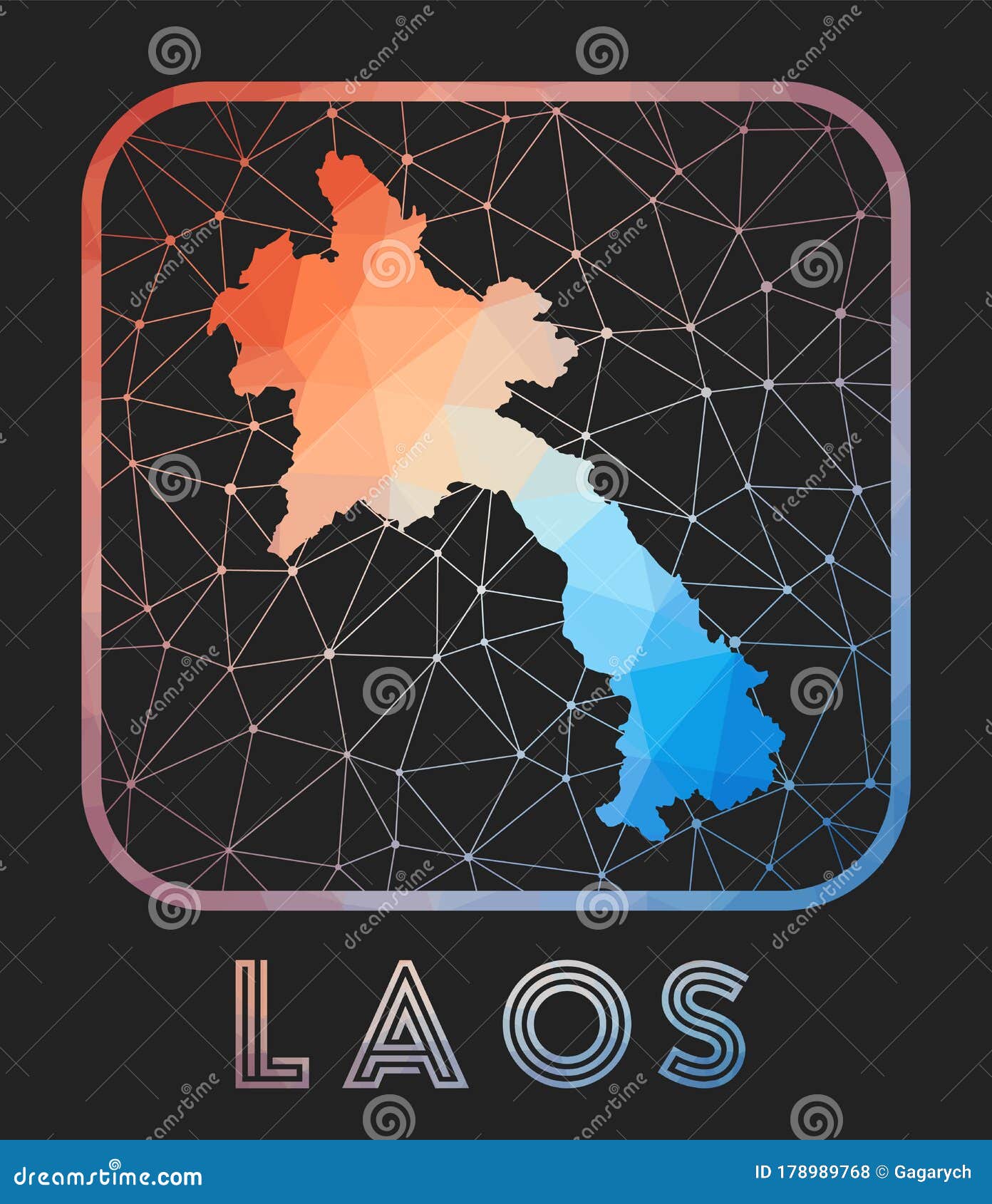 Laos map design. stock vector. Illustration of geography - 178989768