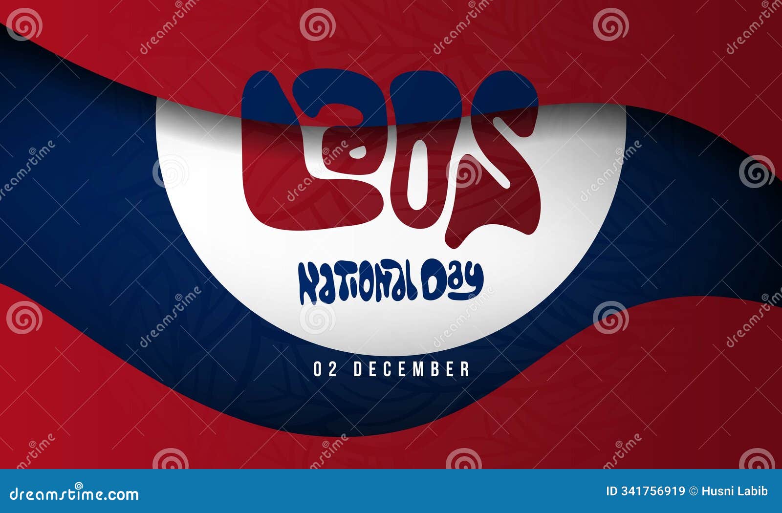 Laos National Day Design with Simple Typography of Laos Text and White ...