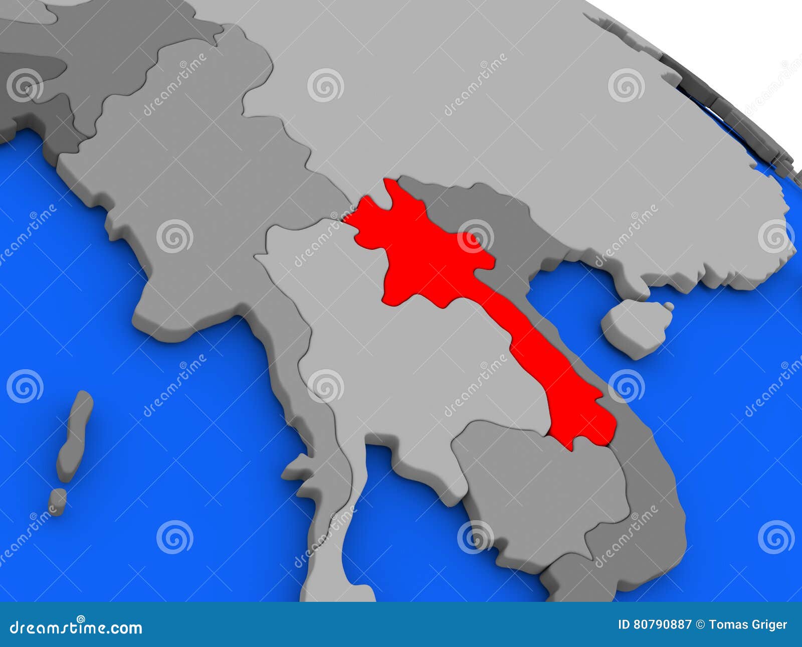 Laos in red stock illustration. Illustration of asia - 80790887