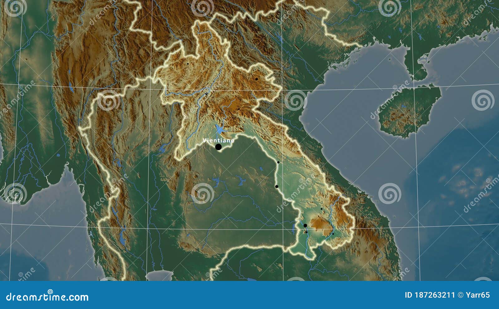 Laos - Relief. Composition, Borders Stock Illustration - Illustration of asia, continent: 187263211