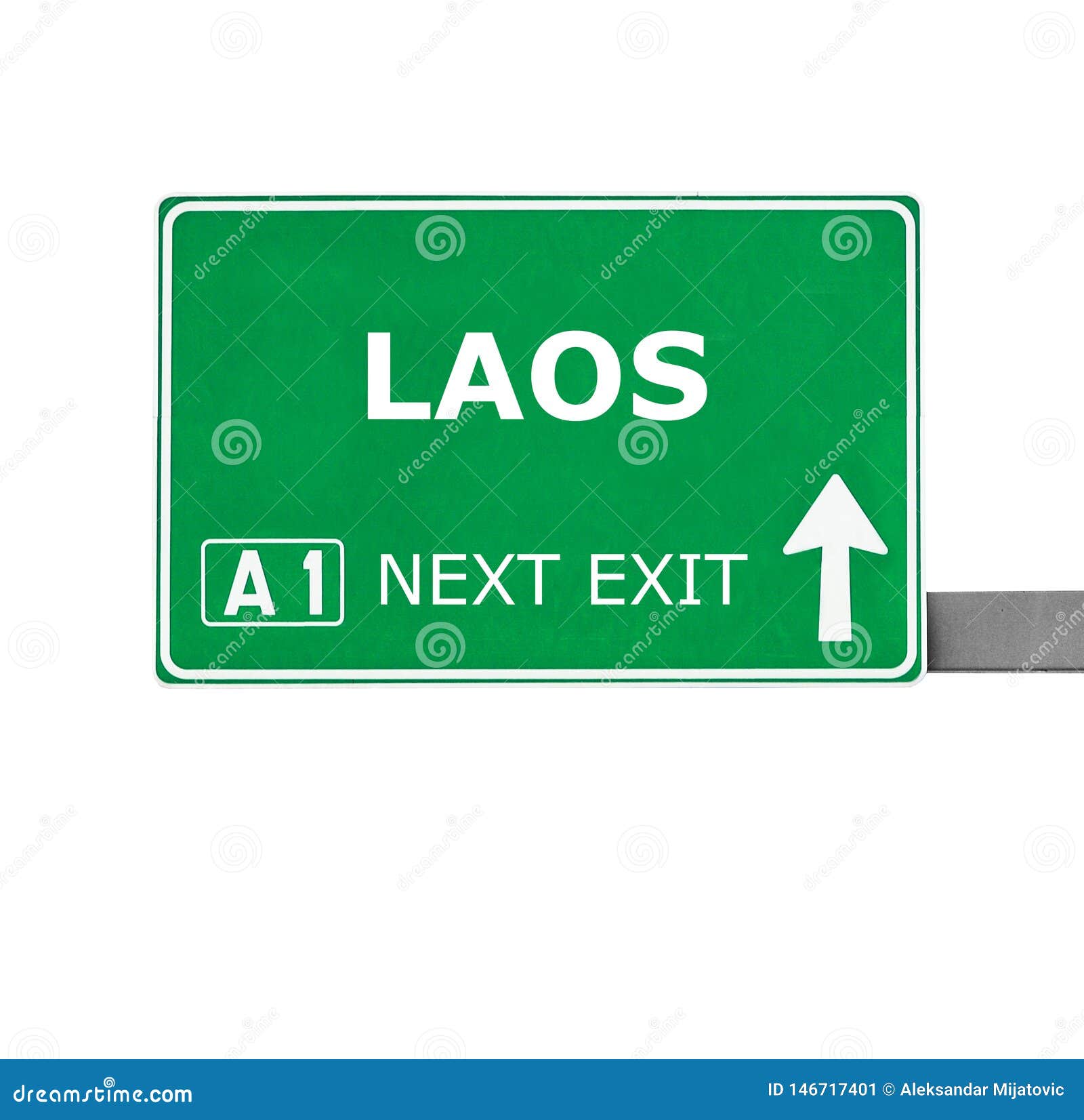 LAOS Road Sign Isolated on White Stock Image - Image of information ...