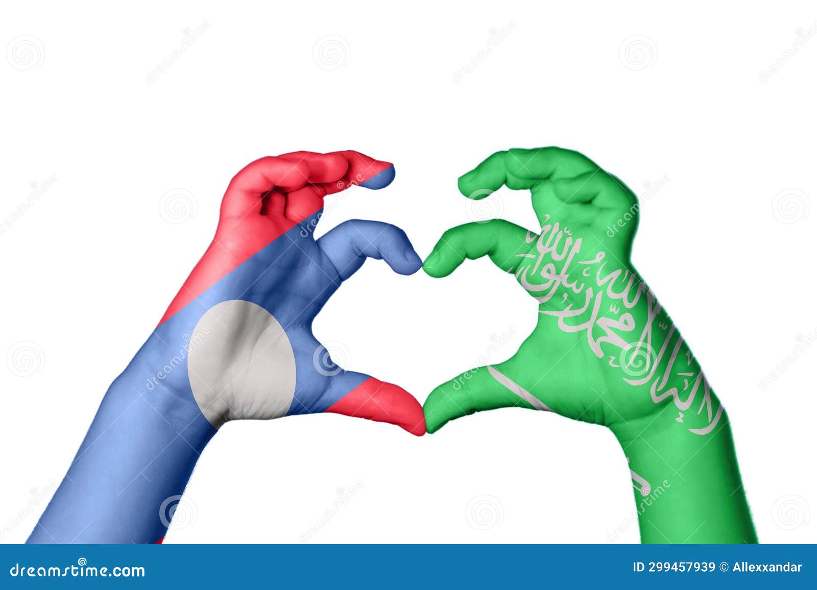 Laos Saudi Arabia Heart, Hand Gesture Making Heart Stock Image - Image ...