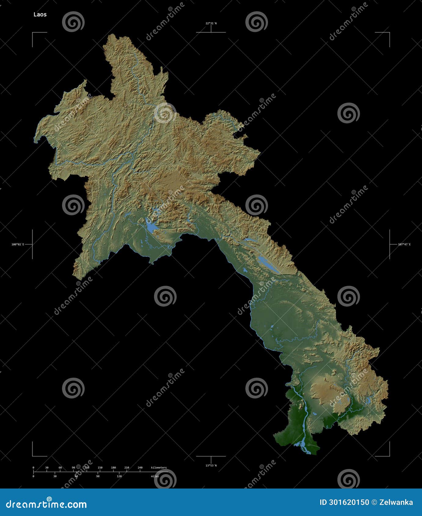 Laos Shape on Black. Physical Stock Illustration - Illustration of physical, planet: 301620150
