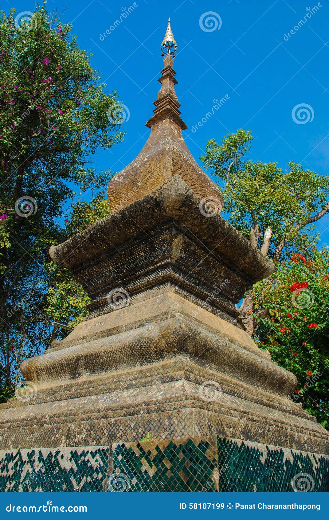 Laos temple stock image. Image of asian, travel, asia - 58107199