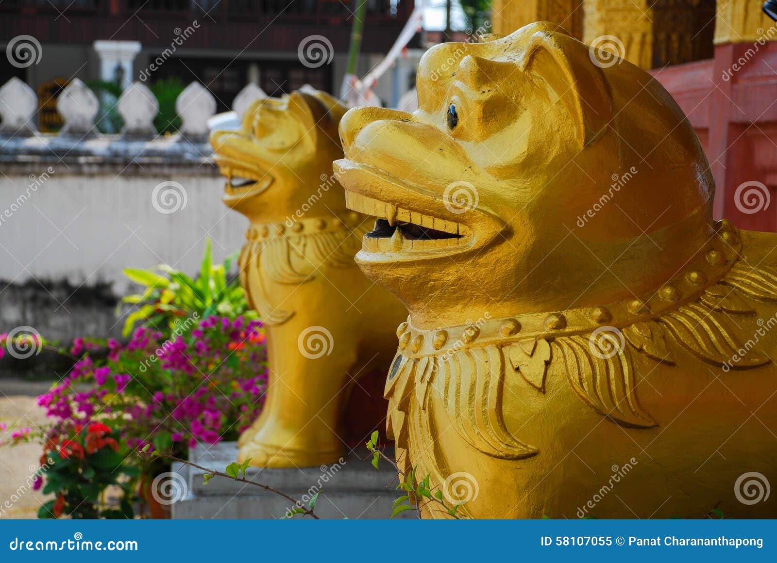Laos temple stock image. Image of temple, religion, background - 58107055