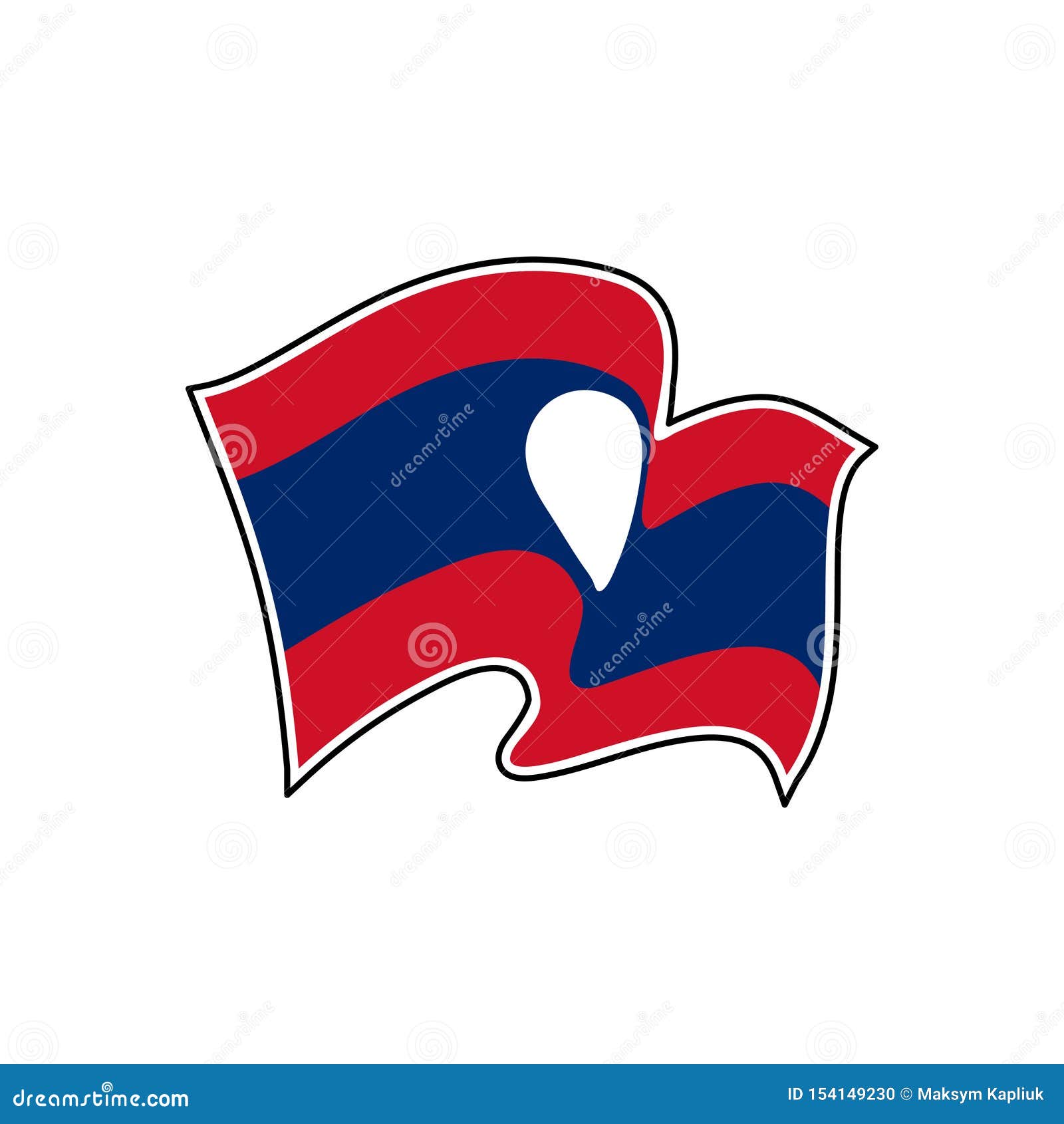 Laos Vector Flag. National Symbol of Laos Stock Vector - Illustration ...