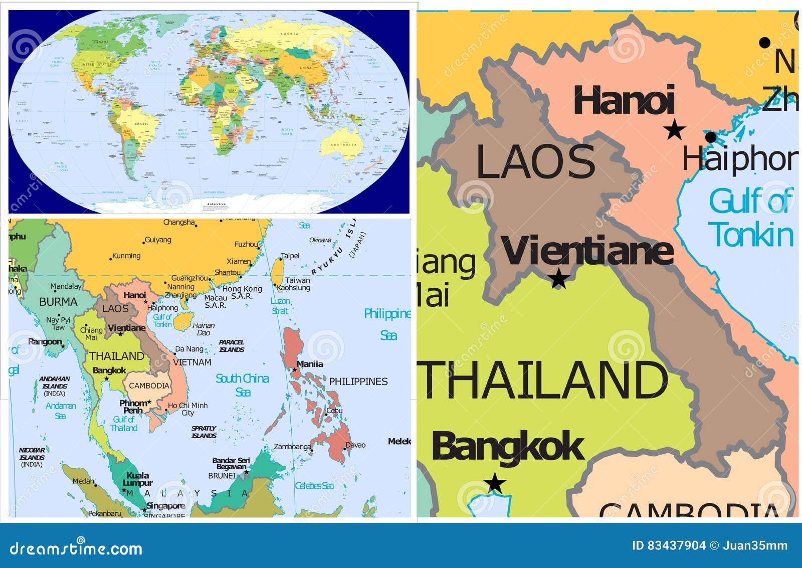 Laos World Map With A Pixel Diamond Texture. Vector Illustration ...