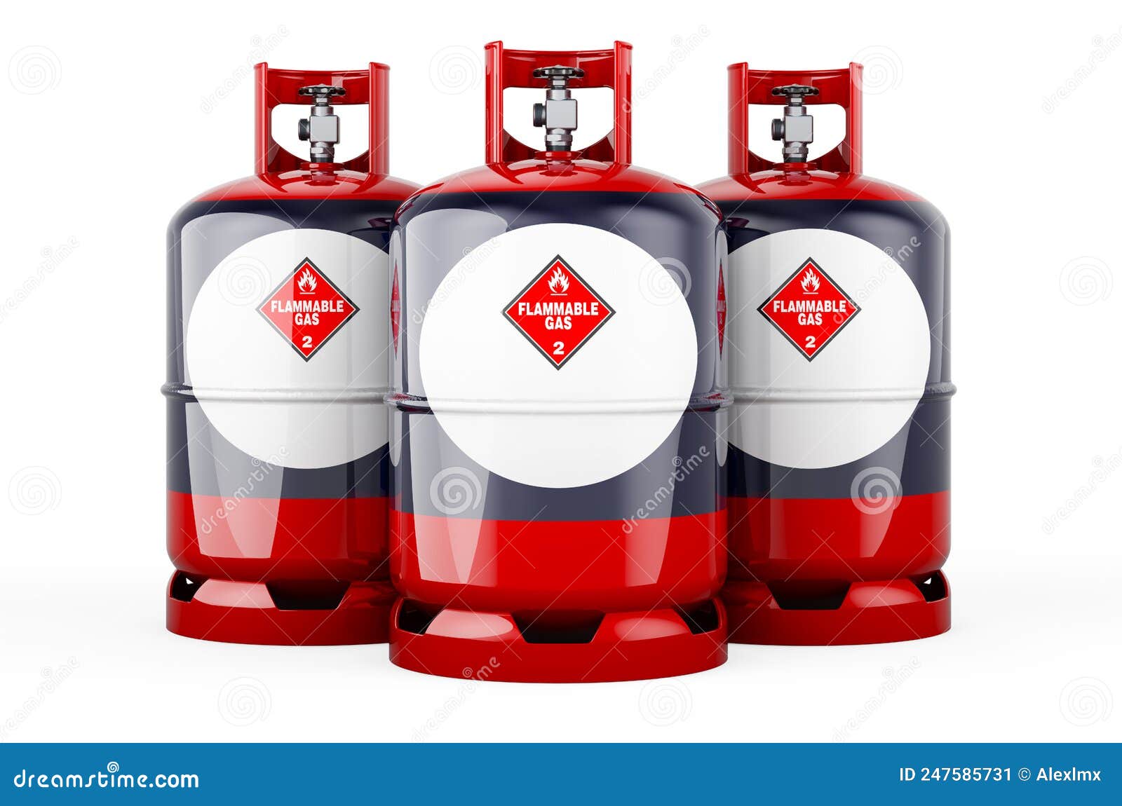 Laotian Flag Painted on the Propane Cylinders with Compressed Gas, 3D ...