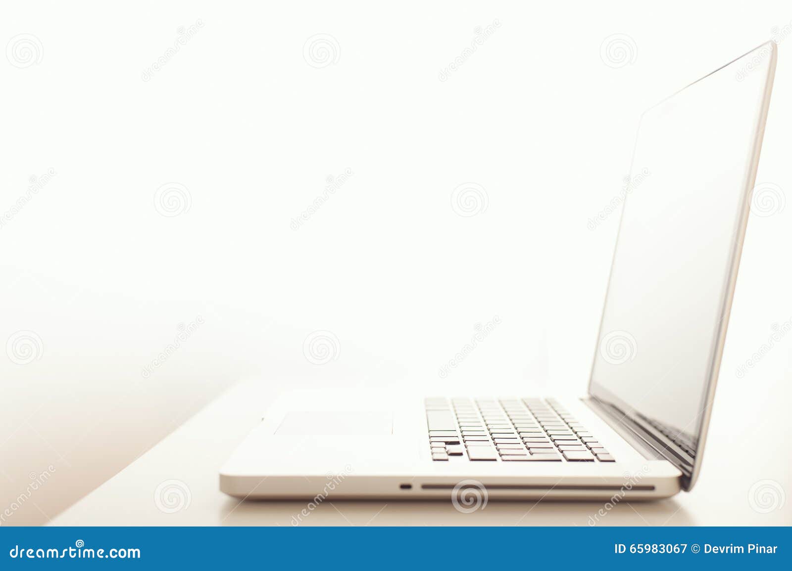 Lap Top Computer on Desktop Stock Image - Image of object, space: 65983067