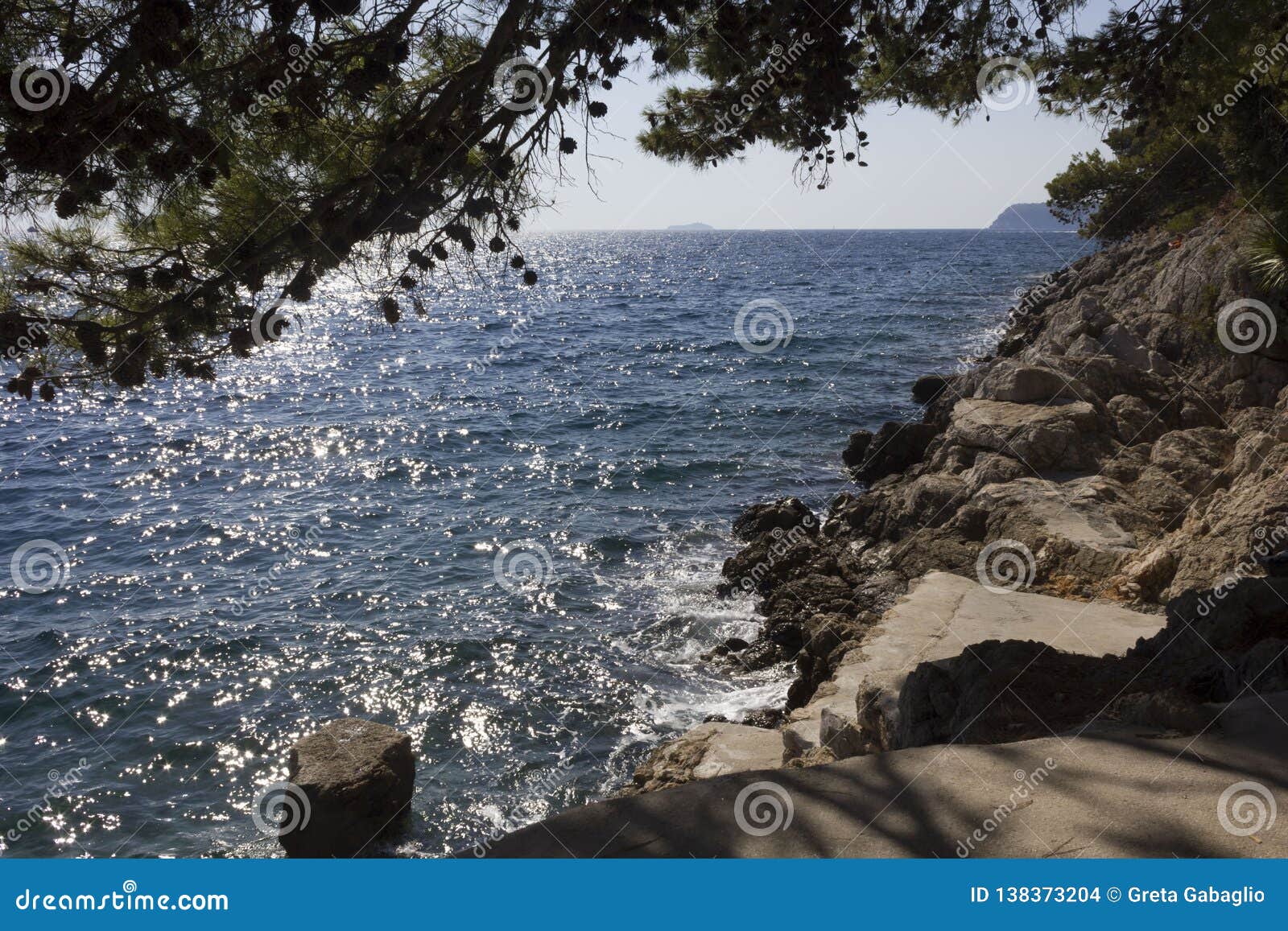 Lapad Cliff Side, Facing Adriatic Sea Royalty-Free Stock Image ...