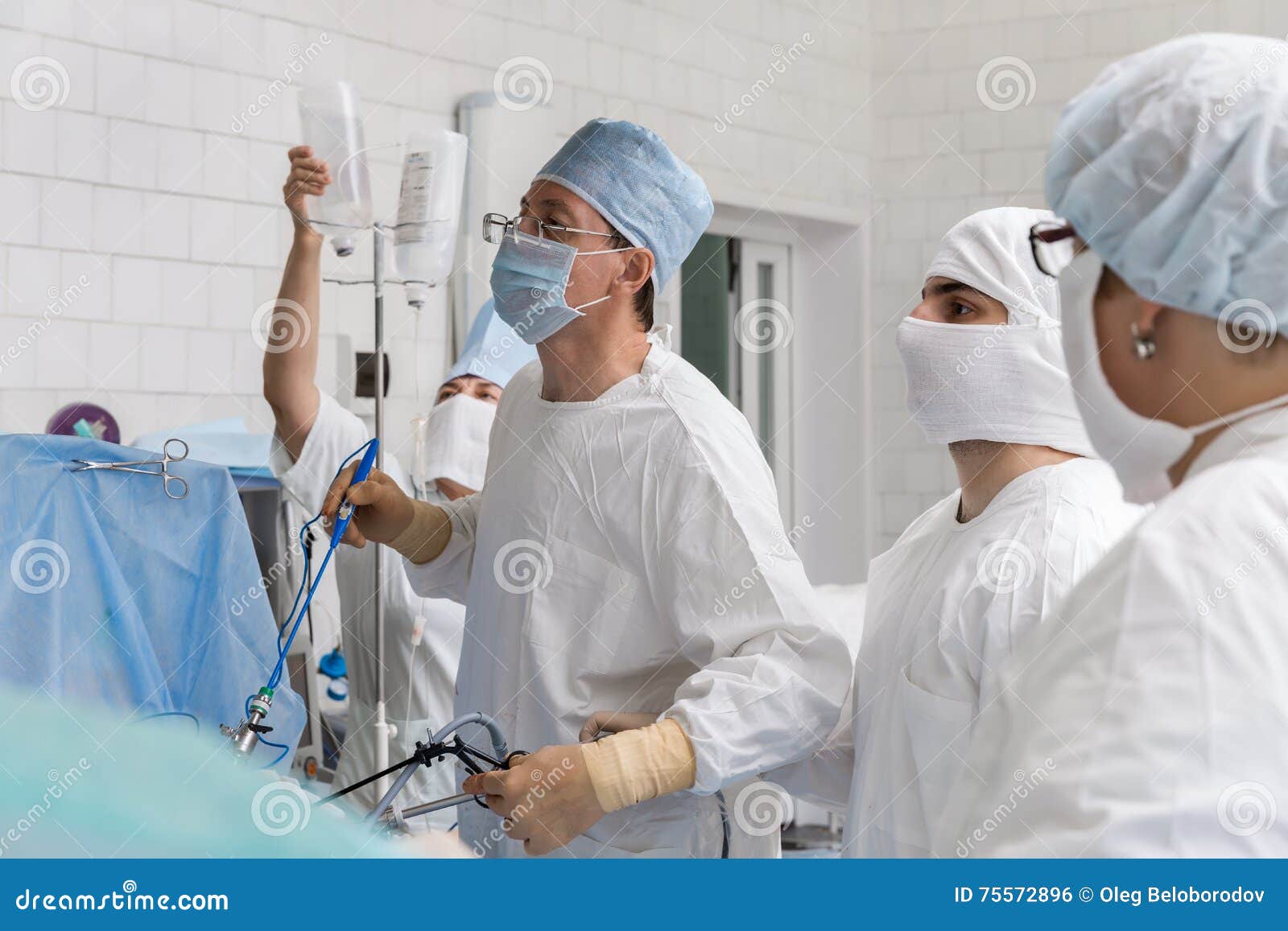 Laparoscopic surgery stock photo. Image of operation - 75572896