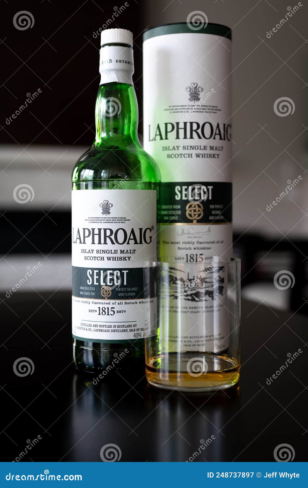Laphroaig Select Islay Single Malt in a Modern Home Editorial ...