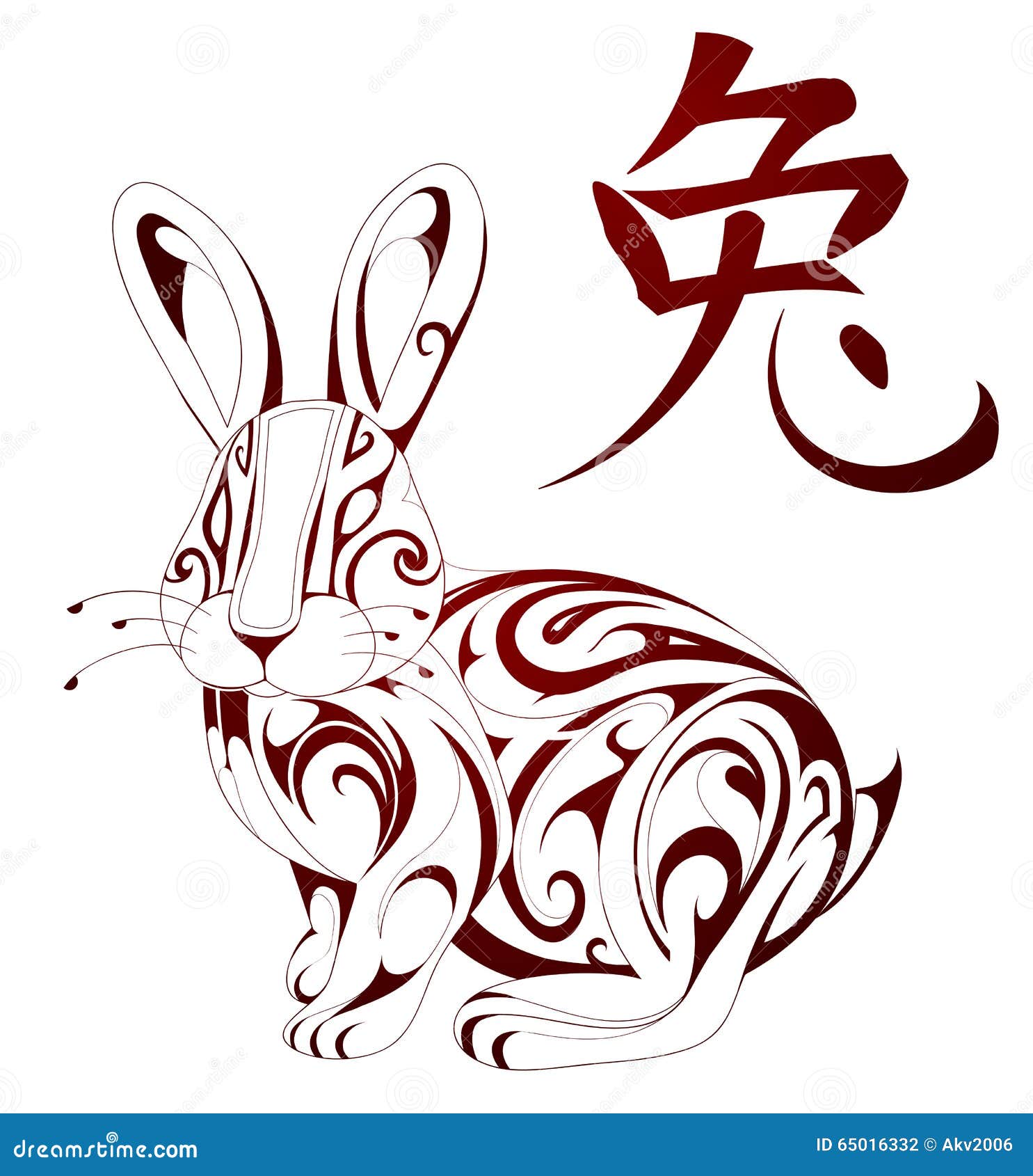 Lapin Comme Symbole Pour Le Zodiaque Chinois Illustration de Vecteur ...