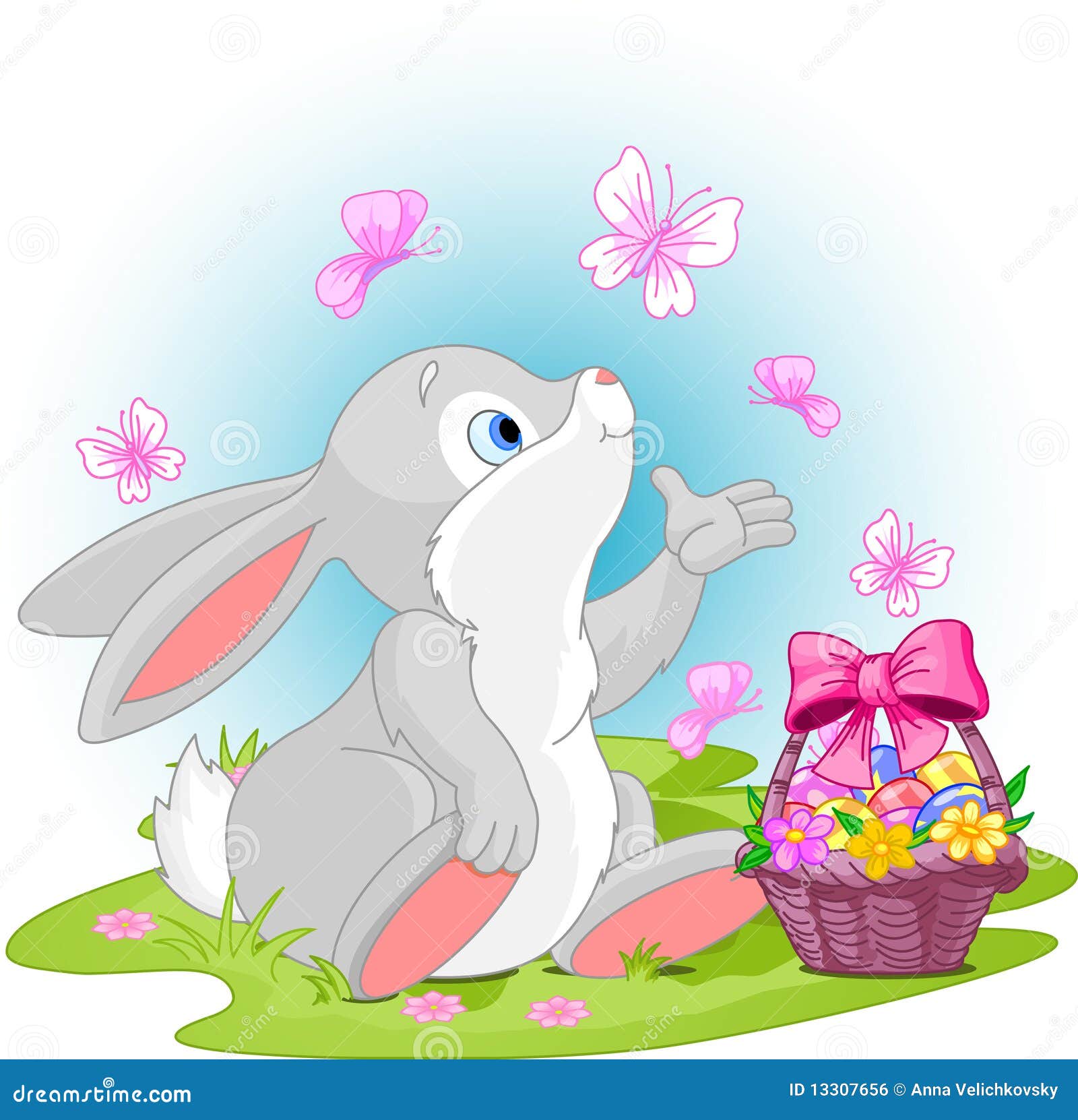 Lapin de Pâques illustration de vecteur. Illustration du herbe - 13307656