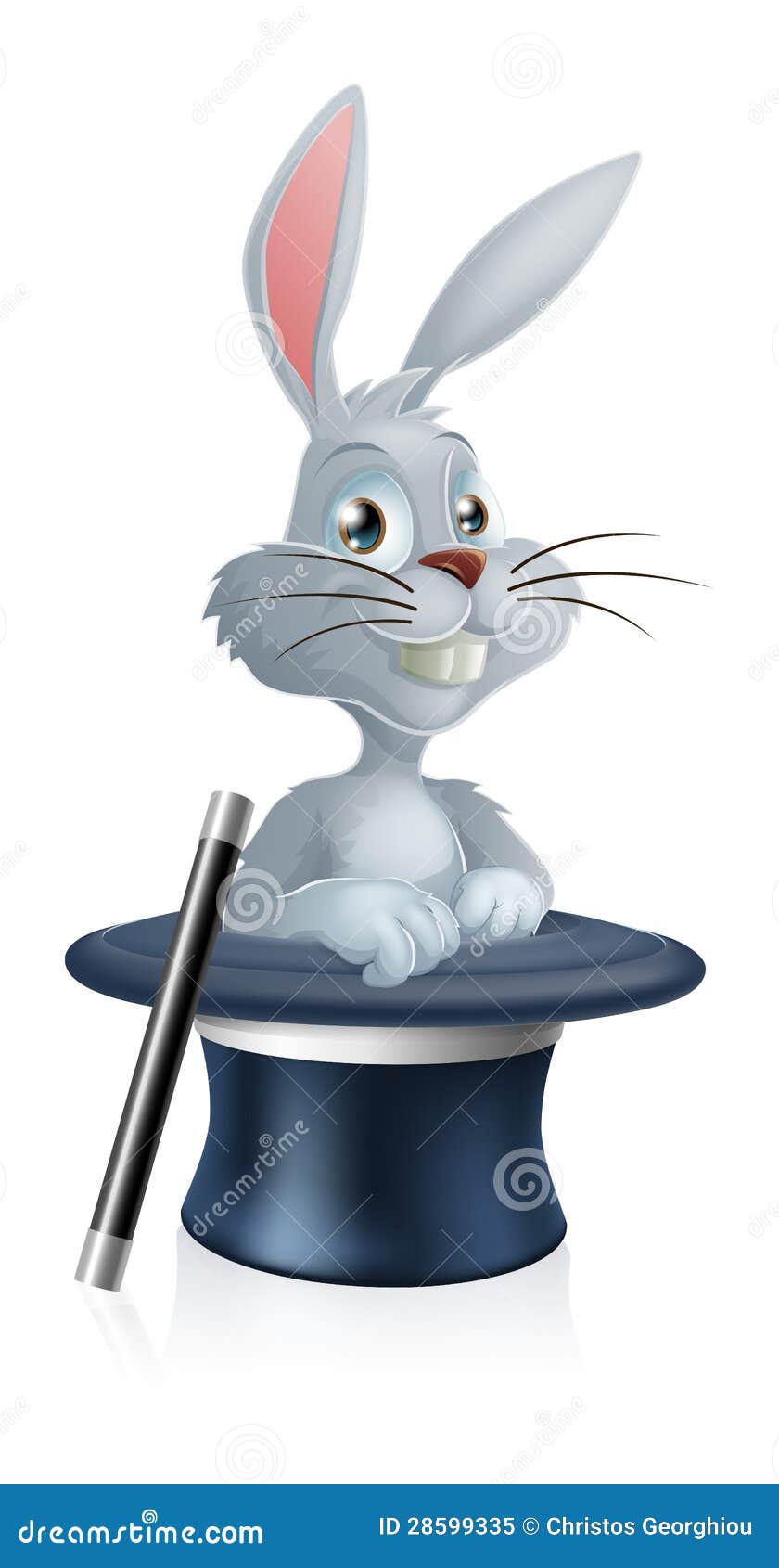 Lapin Et Chapeau Blancs De Magie Illustration de Vecteur - Illustration ...
