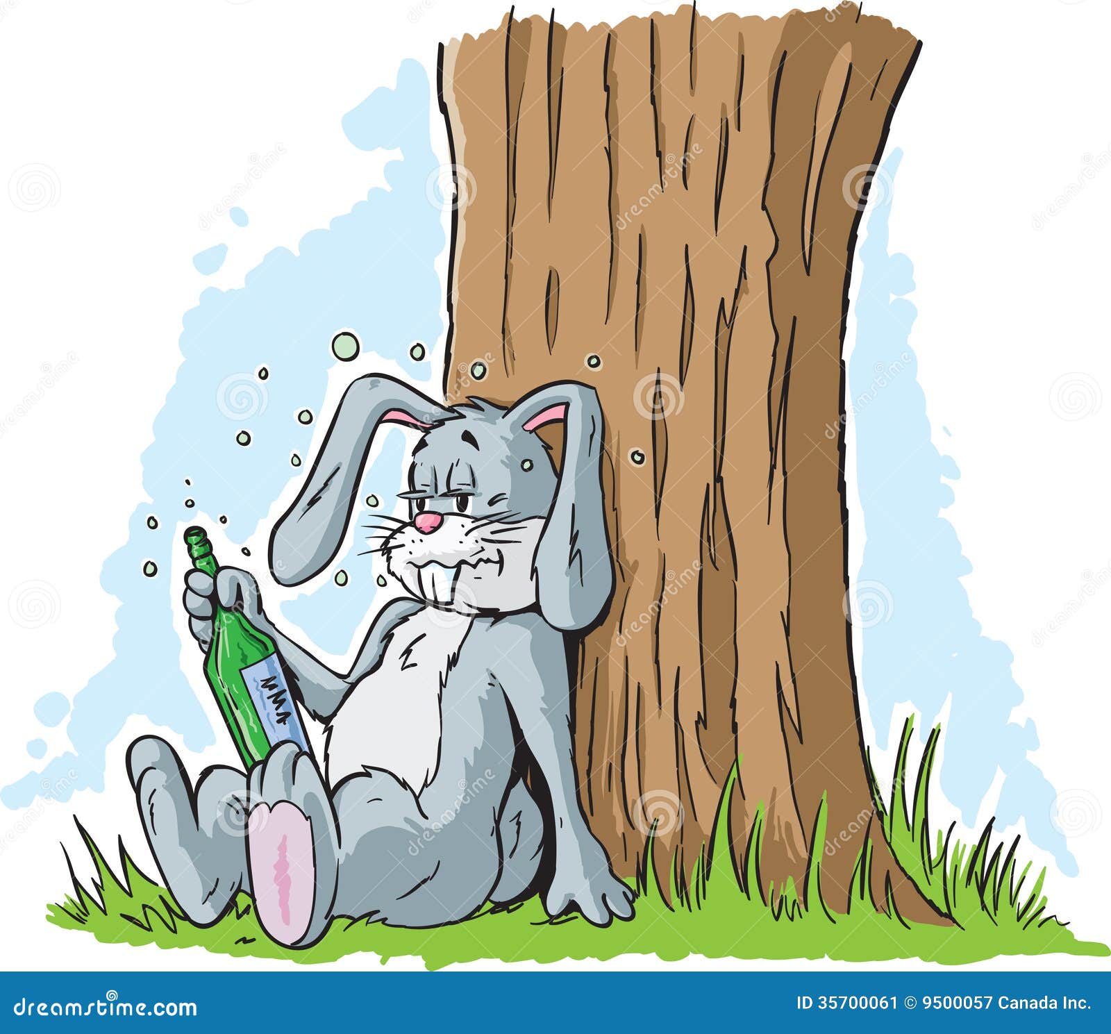 Lapin ivre illustration de vecteur. Illustration du mignon - 35700061