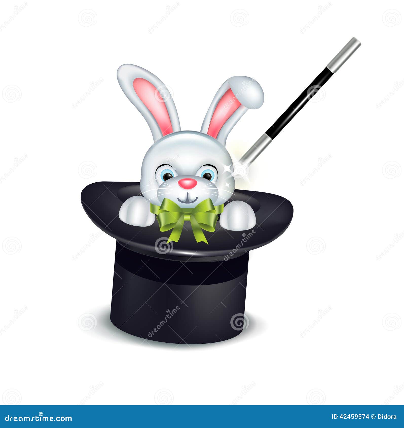 Lapin Sortant Du Chapeau De Magicien D'isolement Illustration de ...