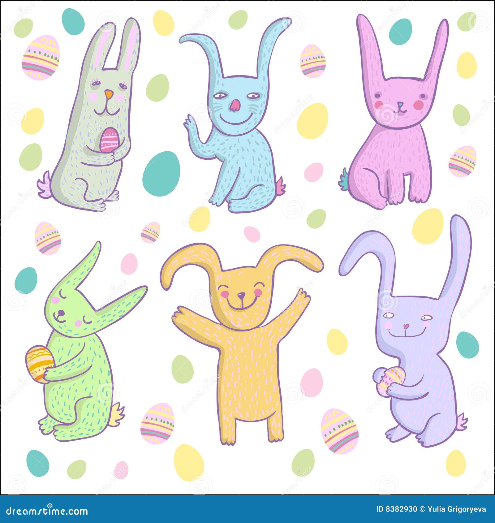 Lapins de dessin animé illustration de vecteur. Illustration of ...