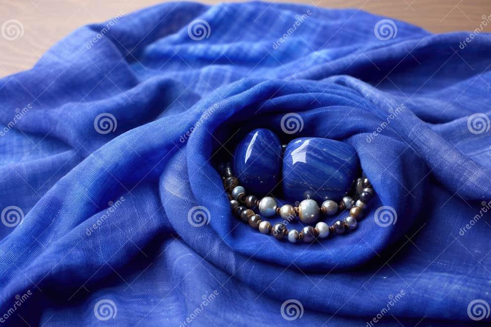 Lapis Lazuli on a Light Blue Cloth Stock Image - Image of lapis ...