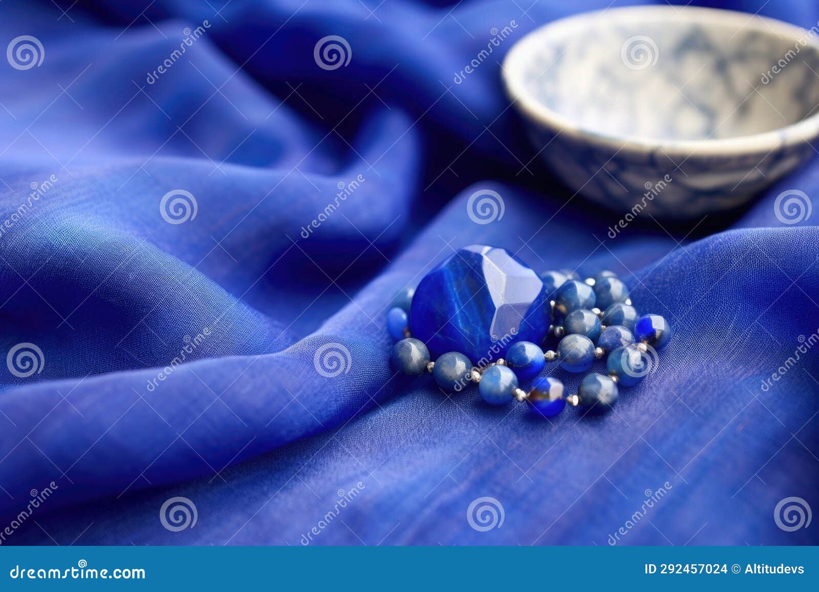 Lapis Lazuli on a Light Blue Cloth Stock Photo - Image of generated ...