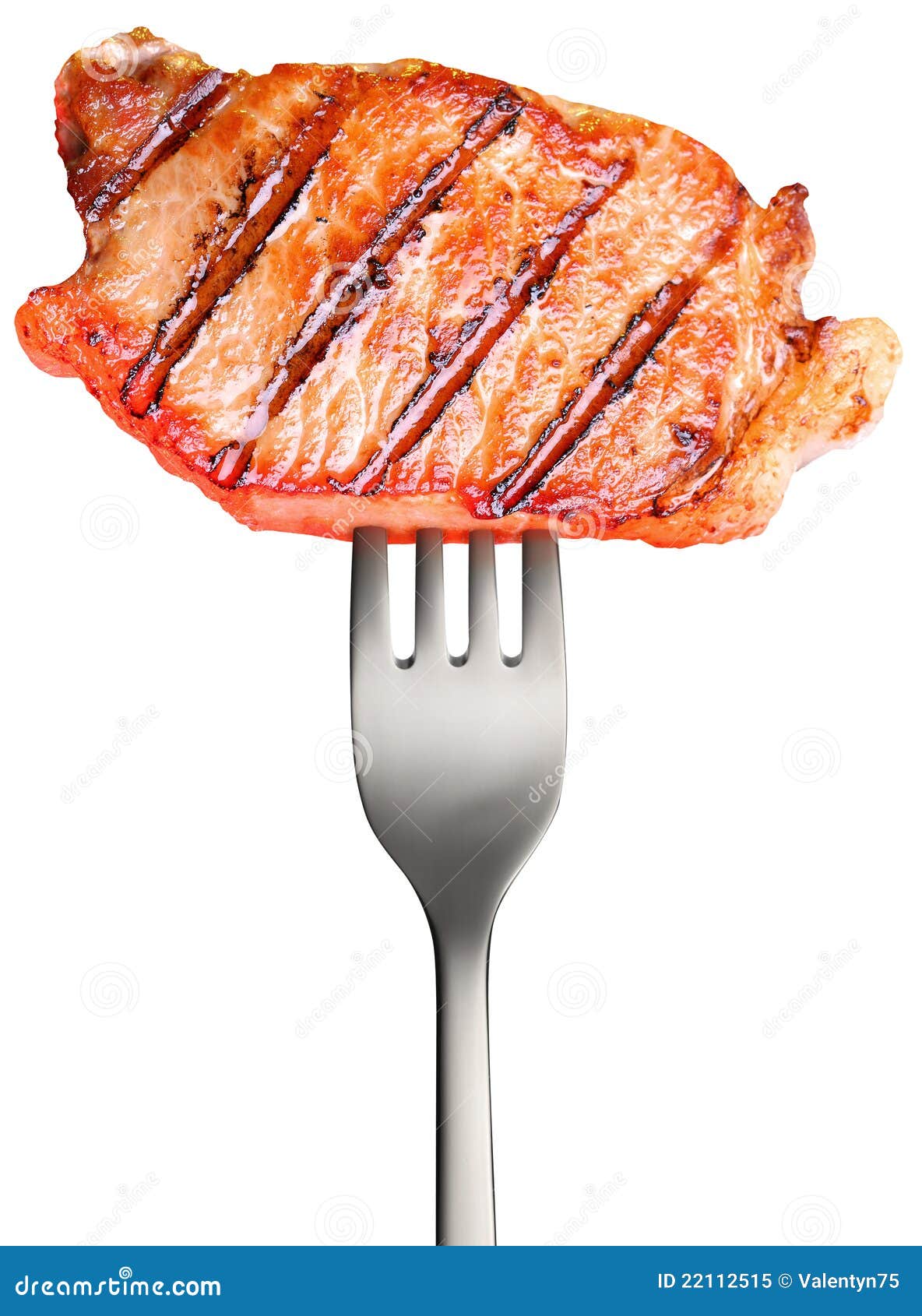 Lapje Vlees, Prik Met Een Vork Stock Afbeelding - Image of heet, woede ...