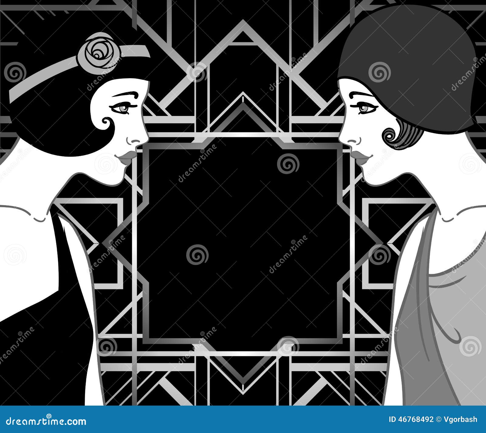 Lapper Girl: Retro Party Invitation Design Stock Vector - Illustration ...