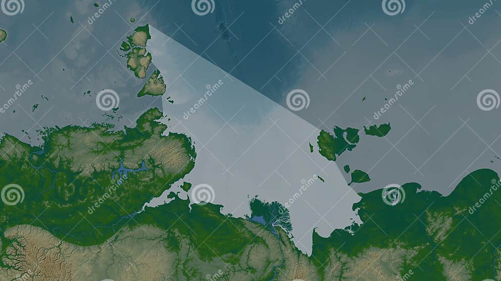 Laptev Sea Highlighted. Physical Map Stock Illustration - Illustration ...