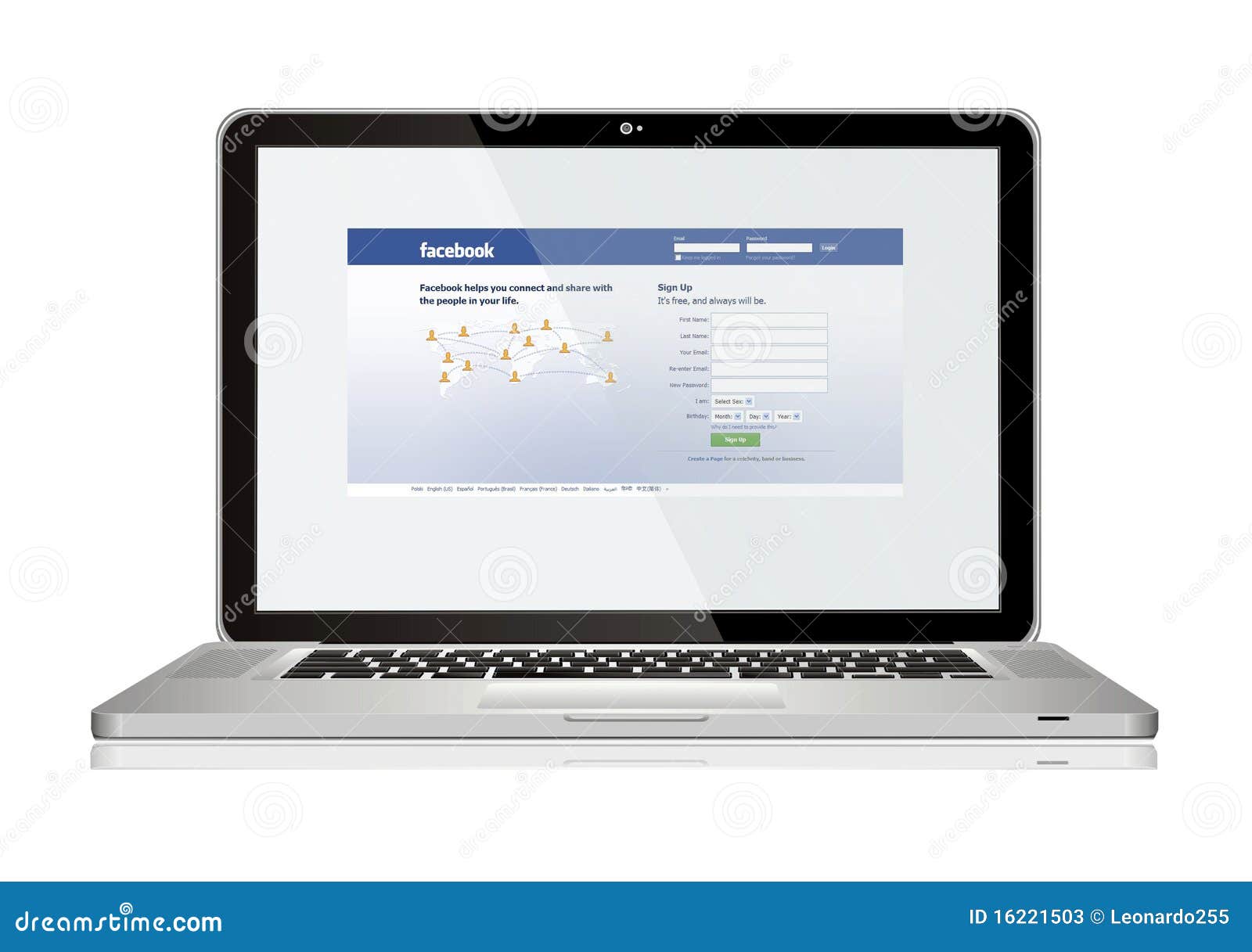 Laptop editorial stock photo. Image of home, social, computer - 16221503