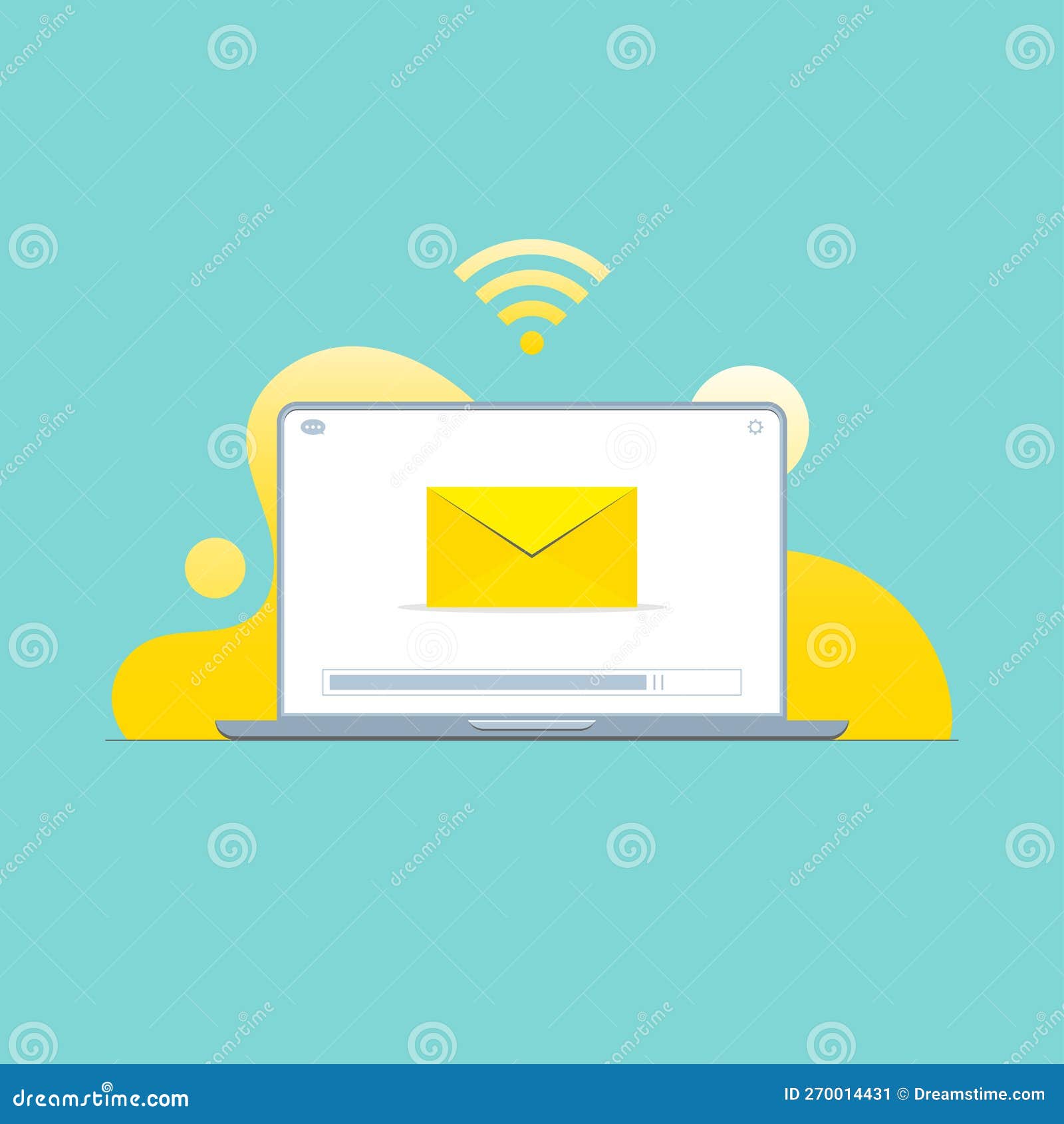 Vector Create Design, Sending Electronic Letter Mail on Laptop with ...