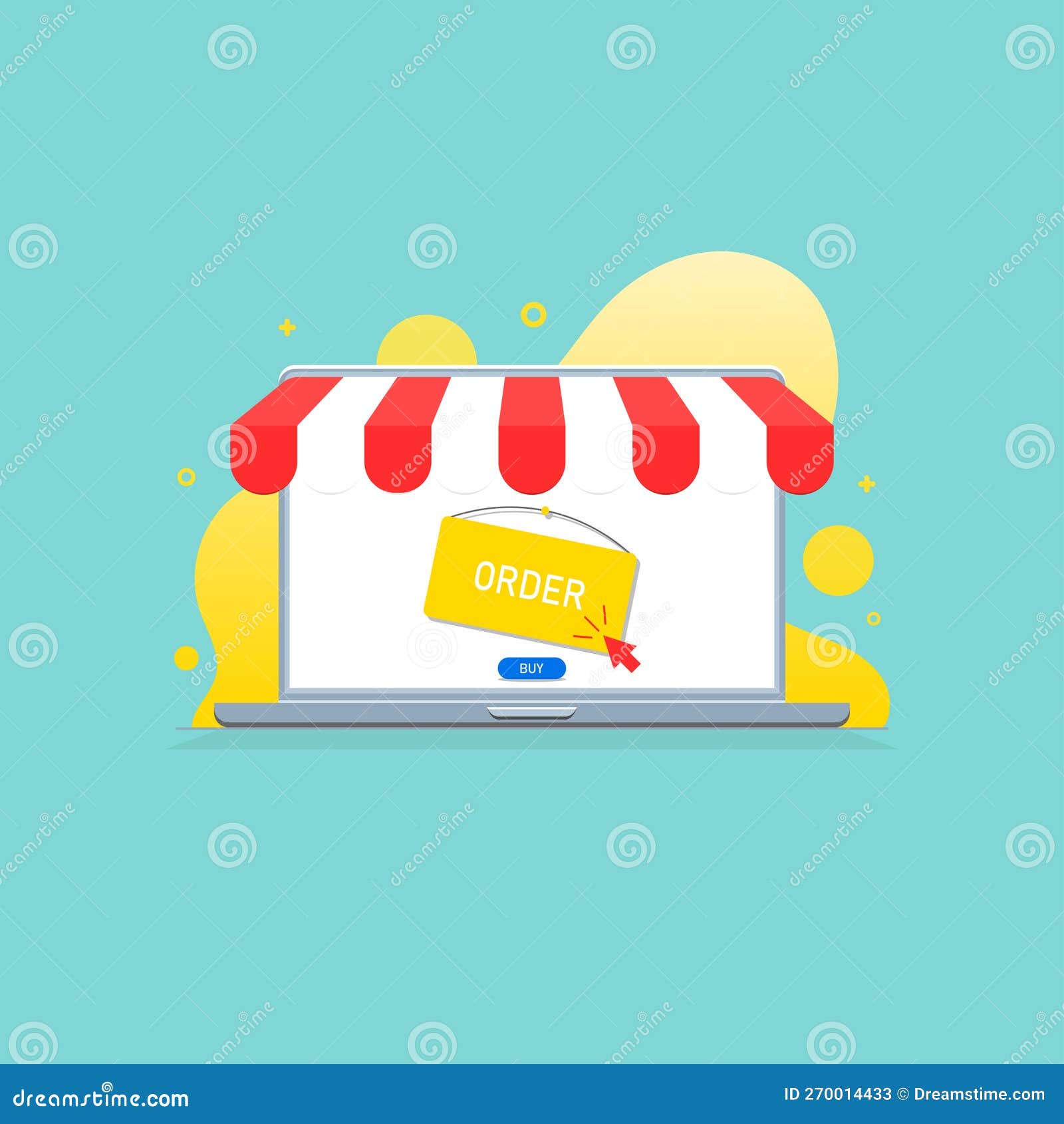 Vector Creative Laptop Design, Shopping Online on Laptop, Digital ...