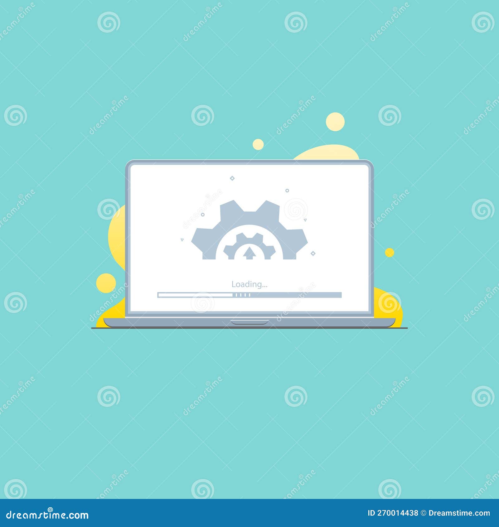 Vector Creative Laptop Update Design, Digital Illustration. Stock ...