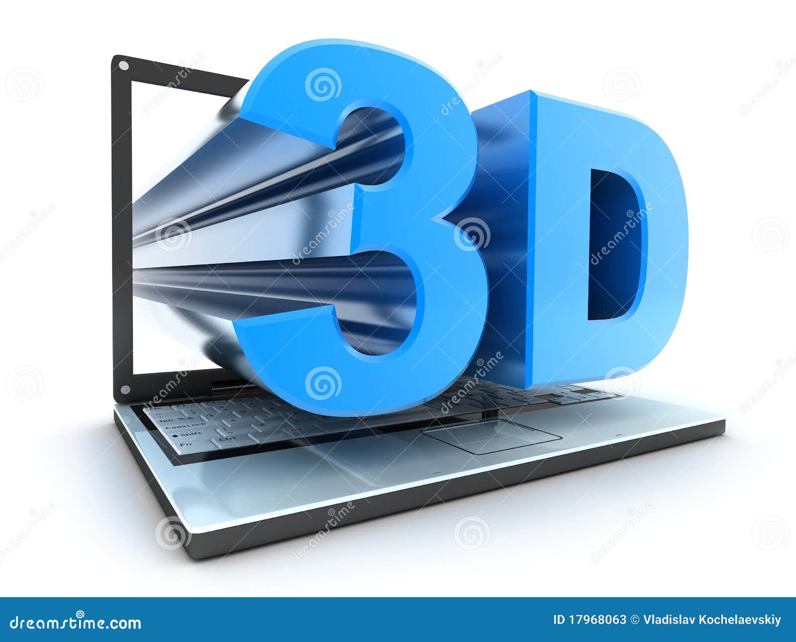 Laptop 3d stock illustration. Illustration of media, multimedia - 17968063