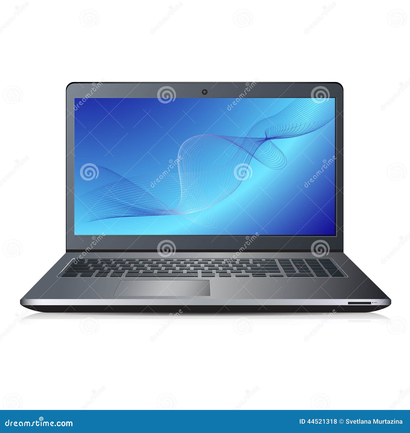 Laptop with Abstracts Pattern on the Screen Stock Vector - Illustration ...