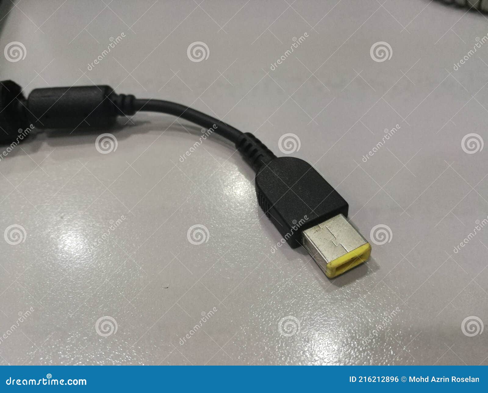 Laptop Adapter Male Connector Stock Photo - Image of connector, wire ...