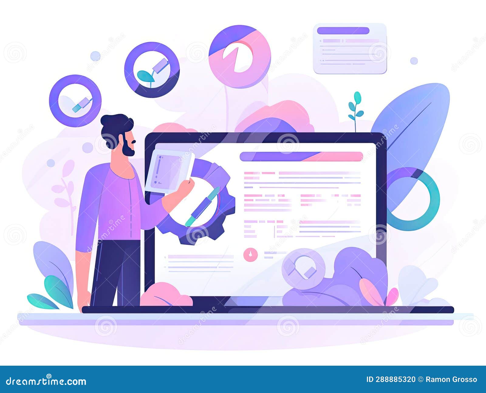 Laptop Application Programmer Working on Computer Code Stock ...