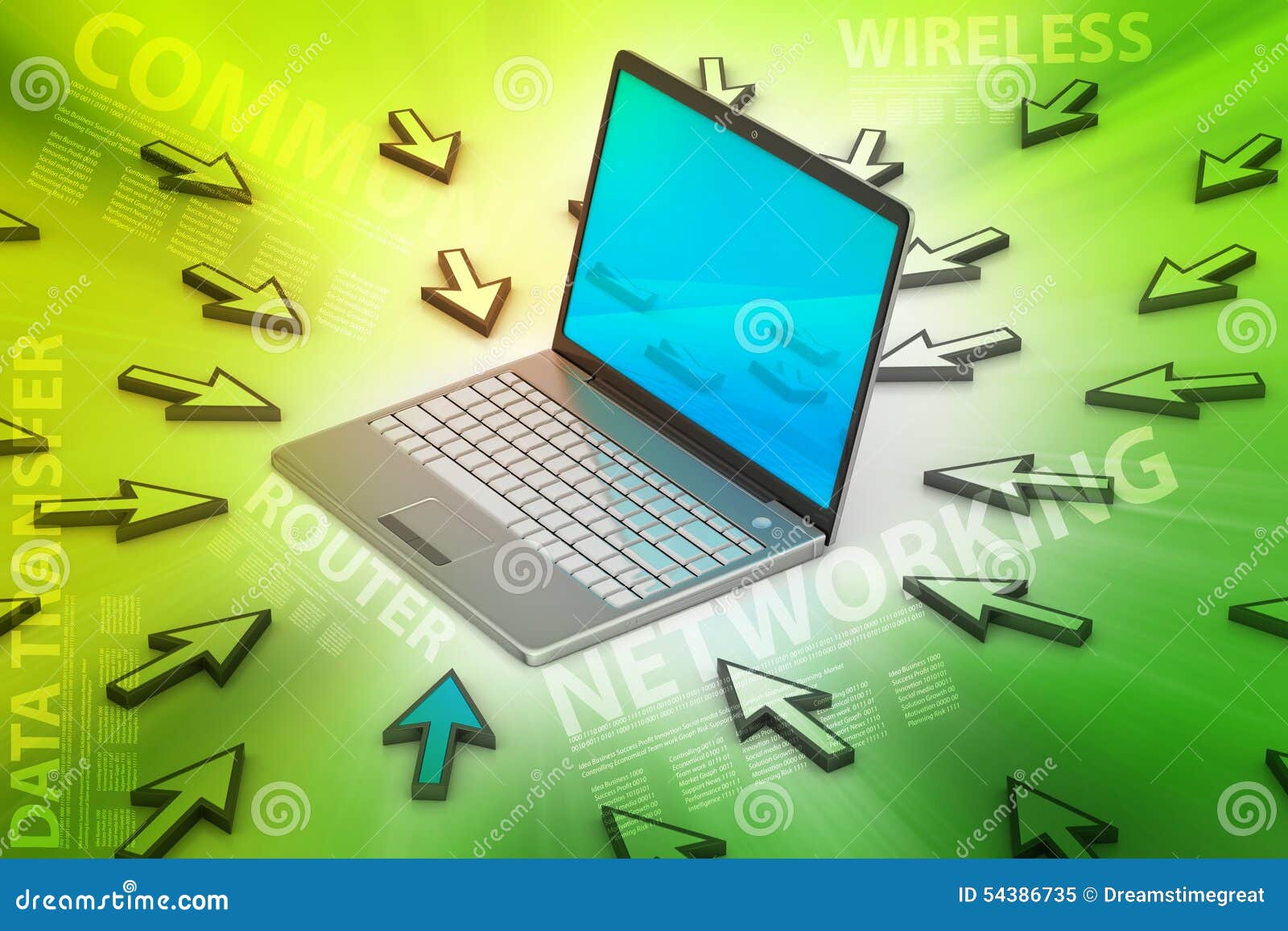 Laptop Around the Mouse Points Stock Image - Image of choice, modern ...