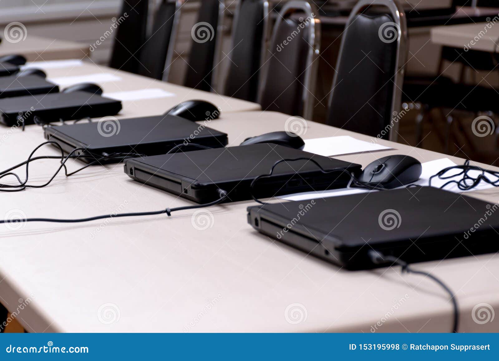 Laptop Arranging Rows in the Training Room Stock Photo - Image of ...