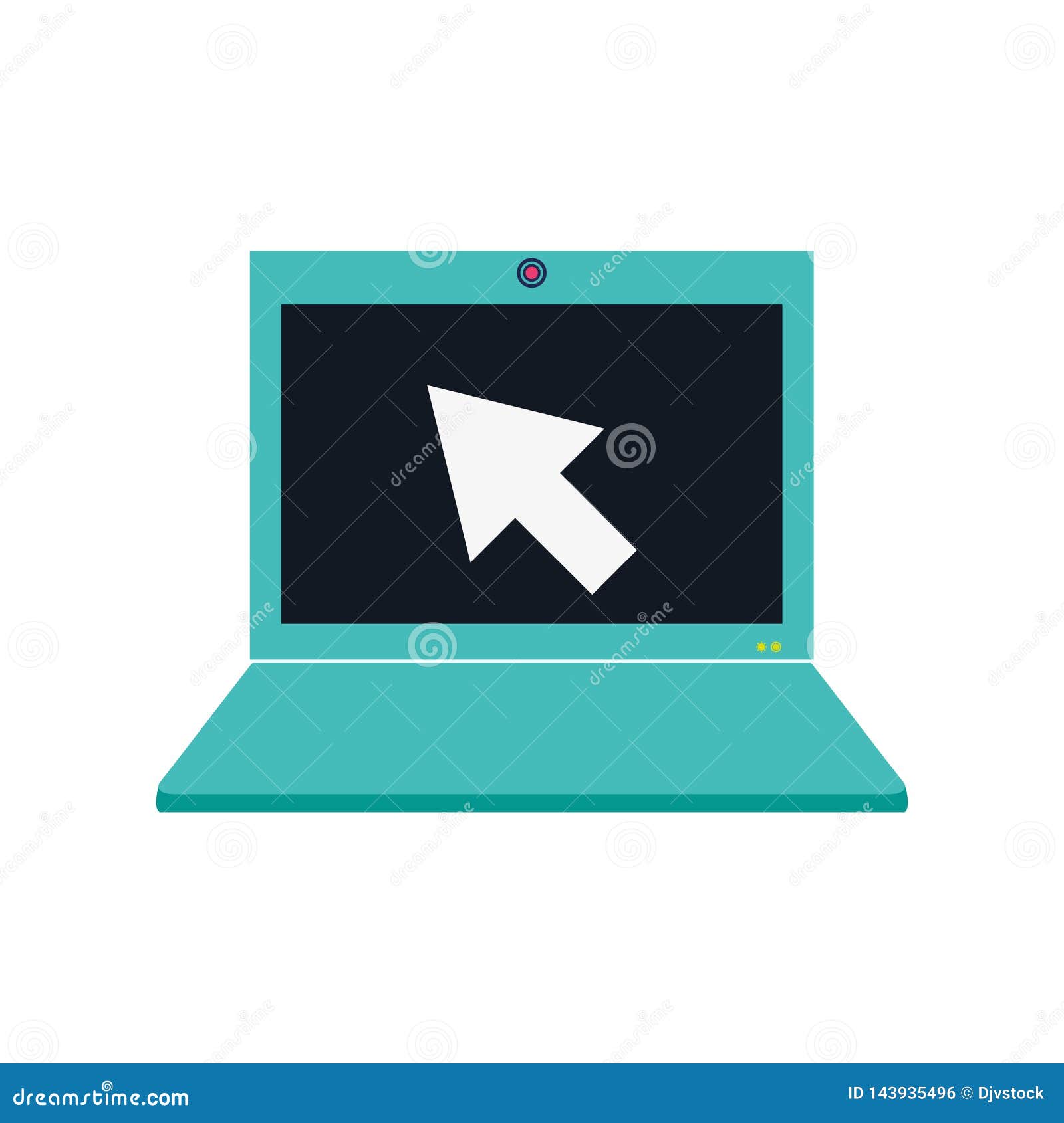 Laptop with arrow cursor stock illustration. Illustration of electronic ...
