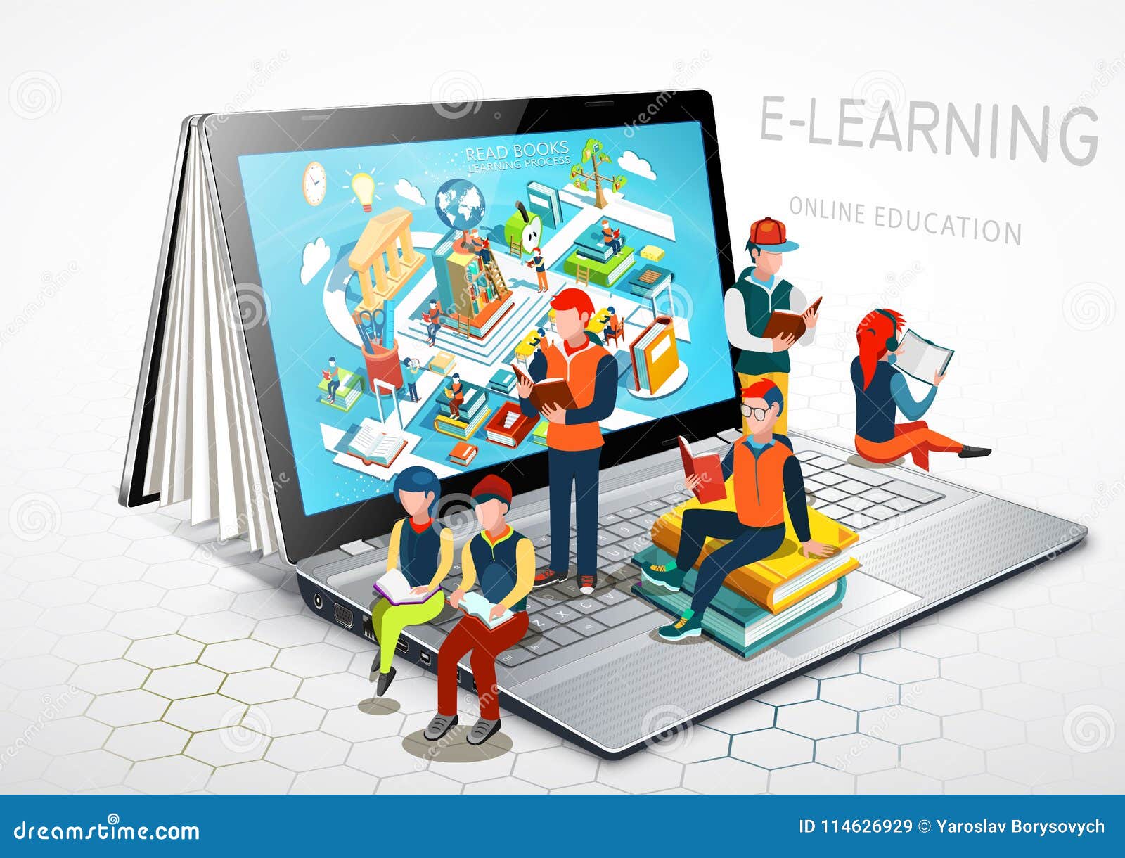 Laptop As a Book. the Concept of Learning. Online Education Stock ...