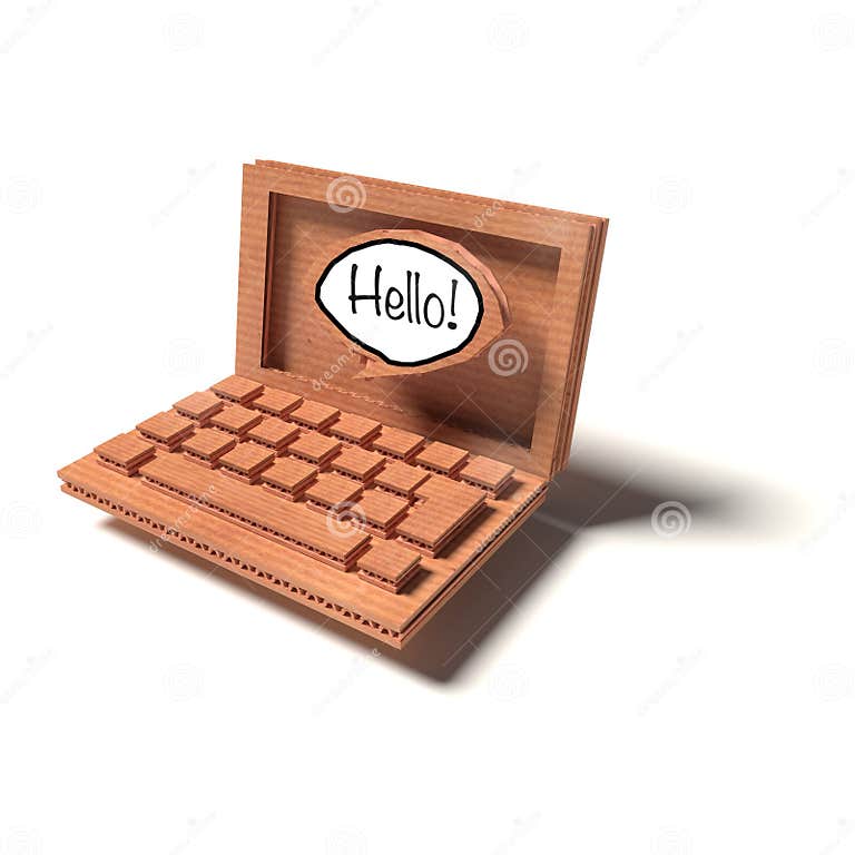 Laptop As a Cardboard Model Stock Illustration - Illustration of ...