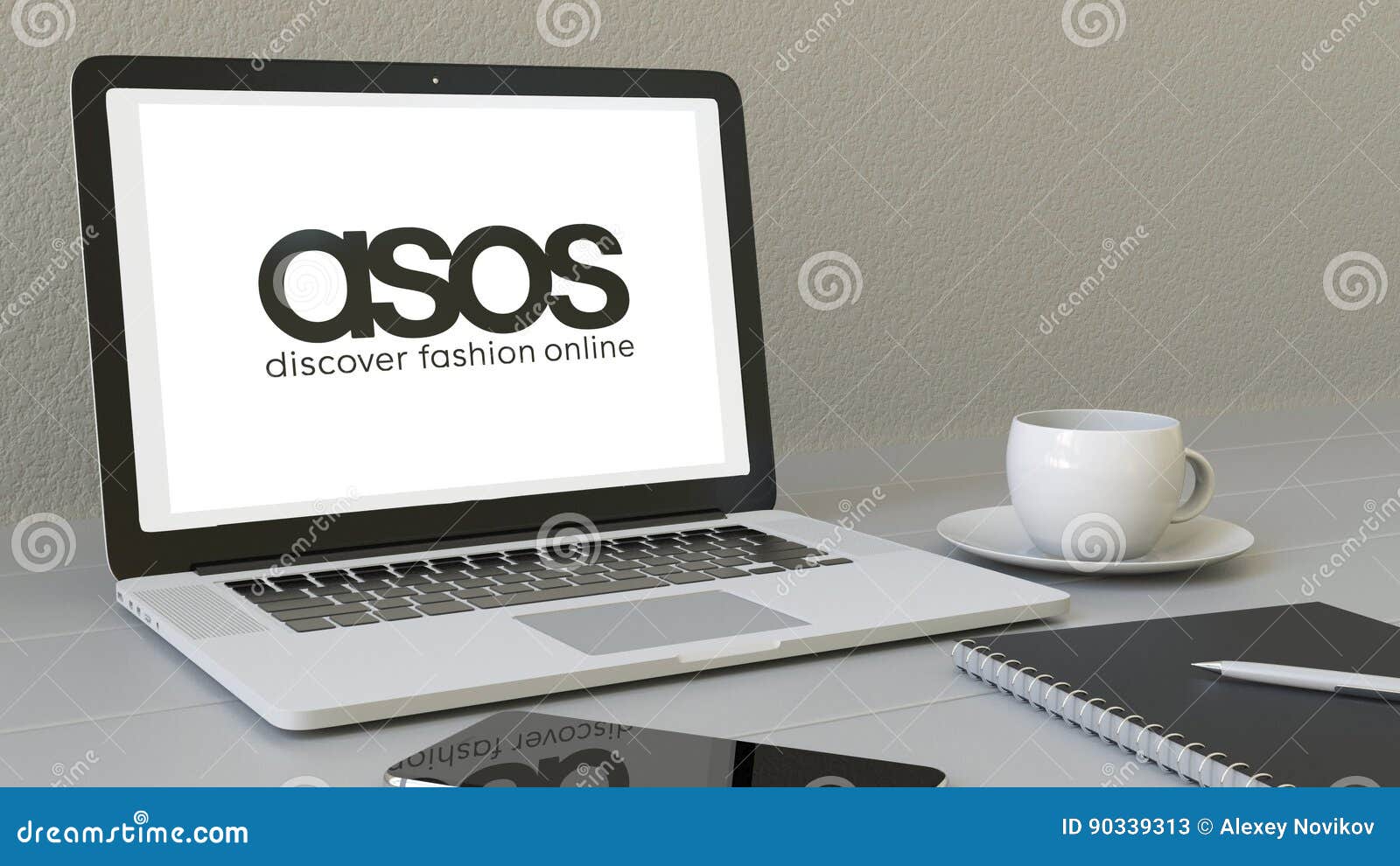 Laptop With ASOS Logo On The Screen. Modern Workplace Conceptual ...