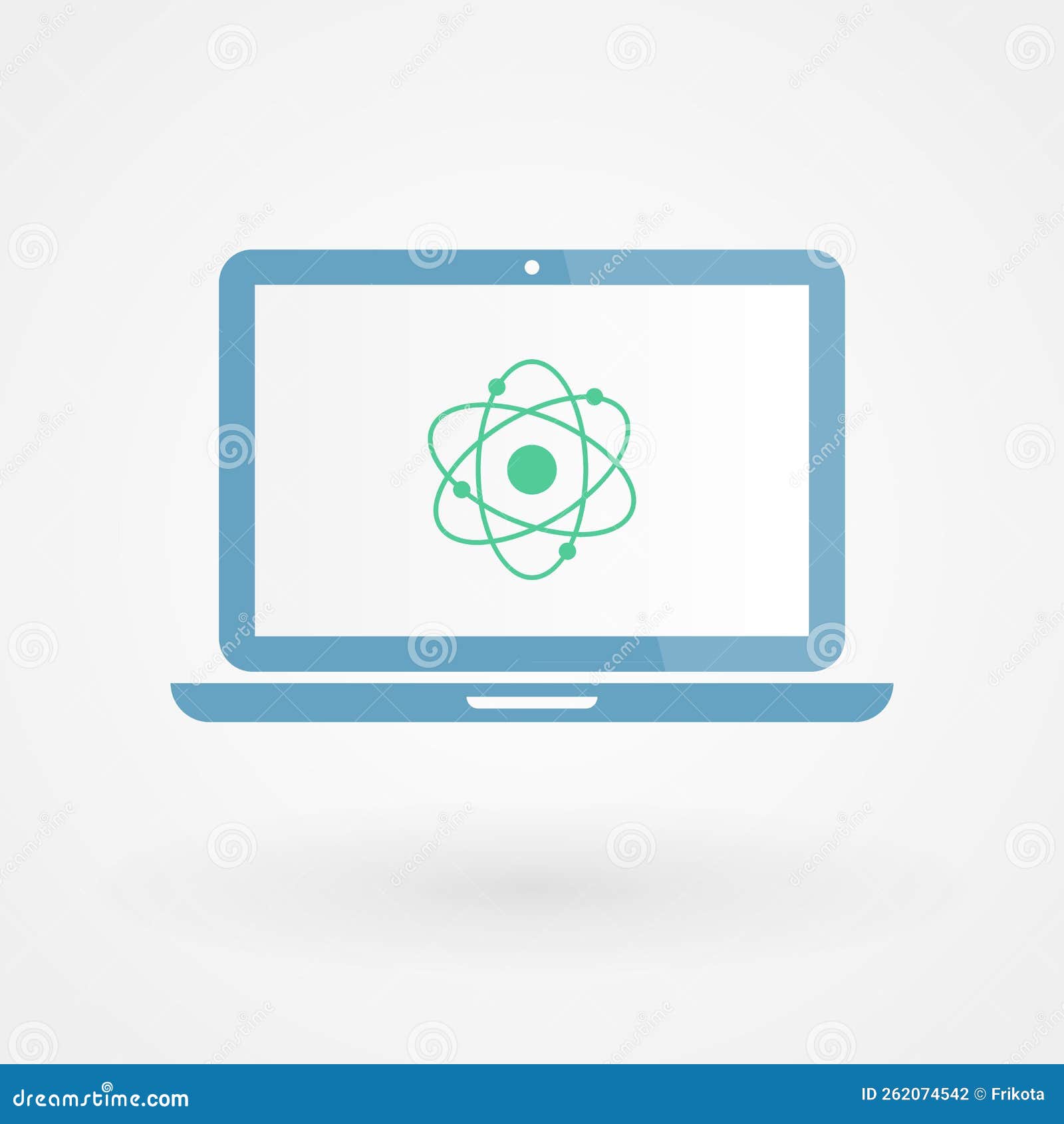 Laptop and Atom Icon. Concept of Science. Vector Illustration, Flat ...