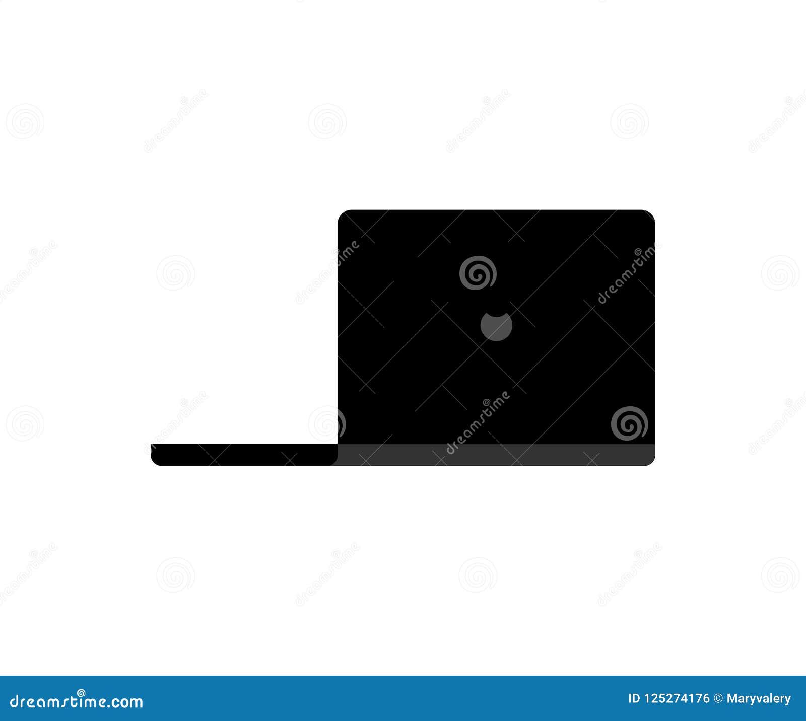 Laptop Back Isolated. Black Notebook Stock Vector - Illustration of ...
